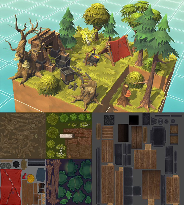 Wioletta M. Korniluk - Hand painted textures for Isometric Pack