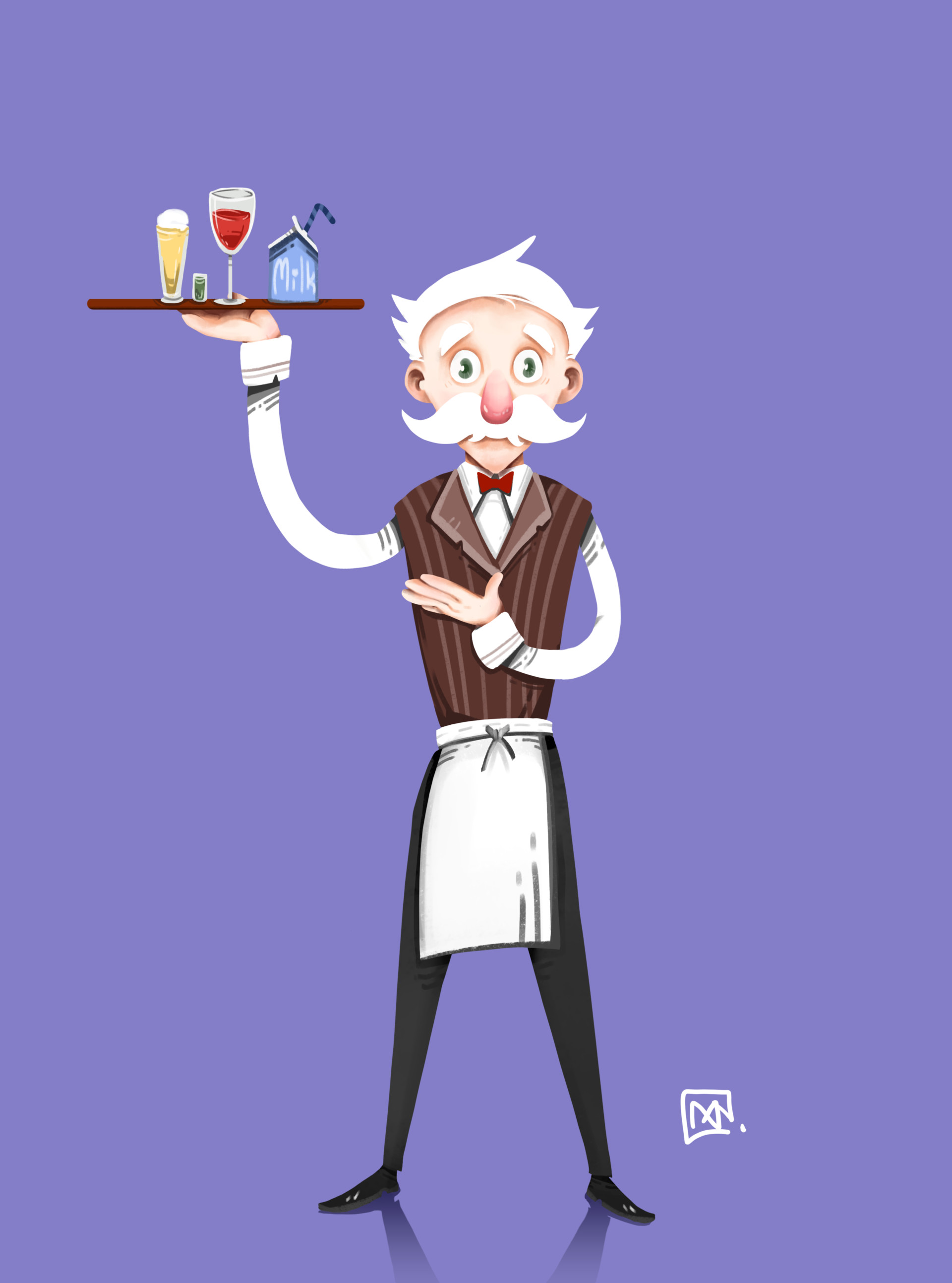 Bartender Cartoon Sign