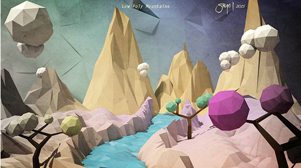 ArtStation - Low poly mountains 2