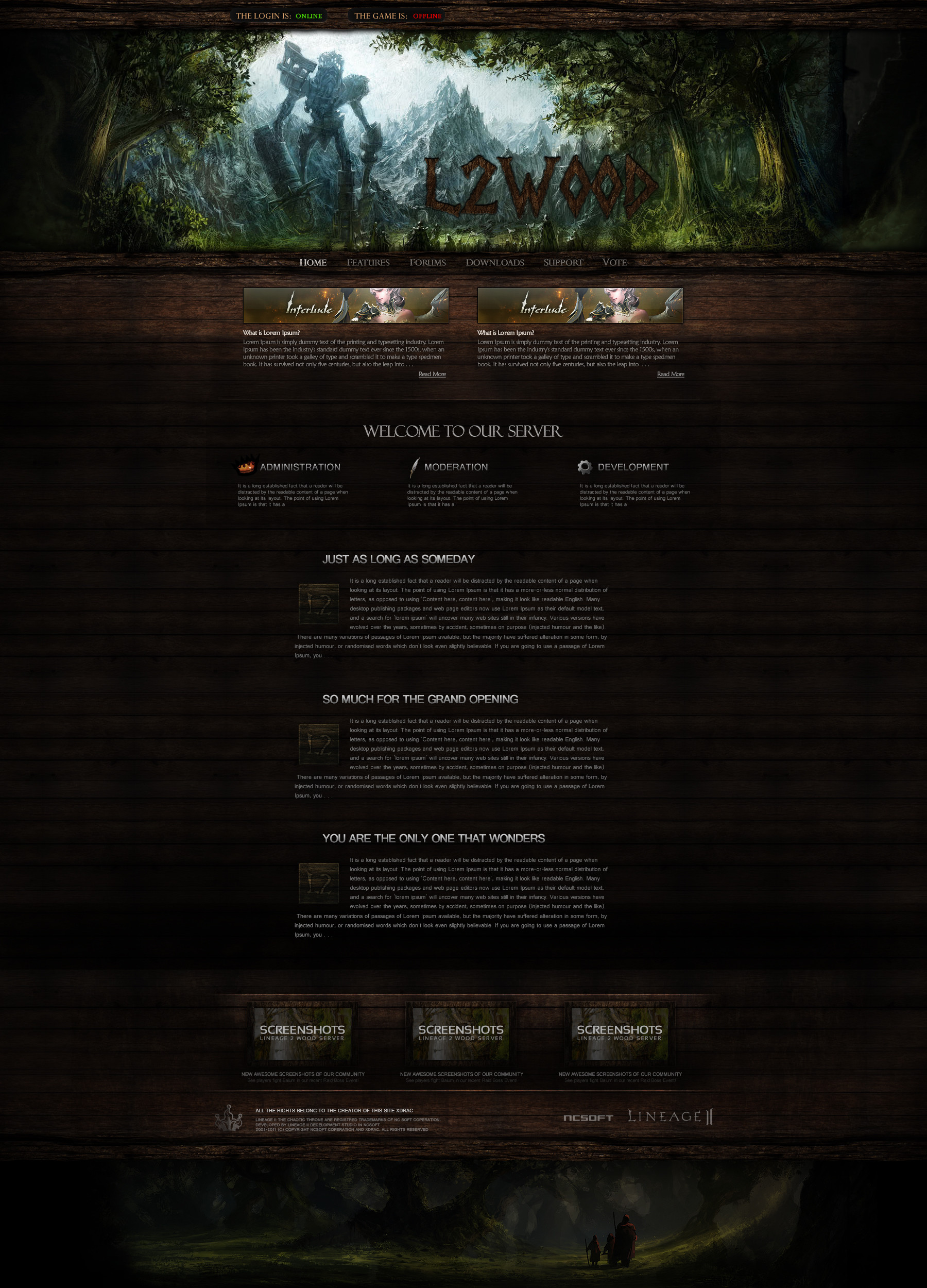 ArtStation - Wooden Fantasy Website Layout
