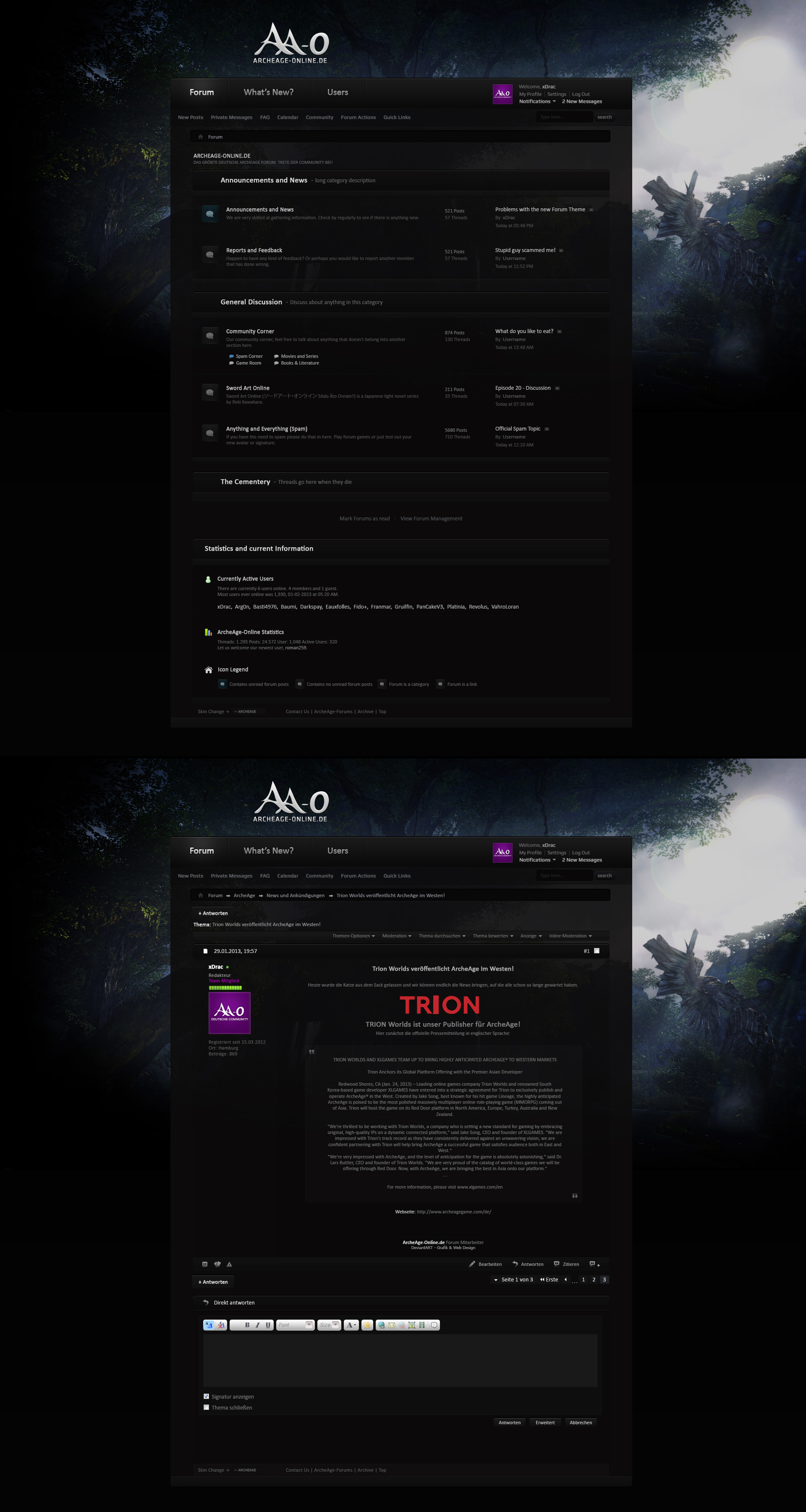 ArtStation - Dark Forum Layout Design