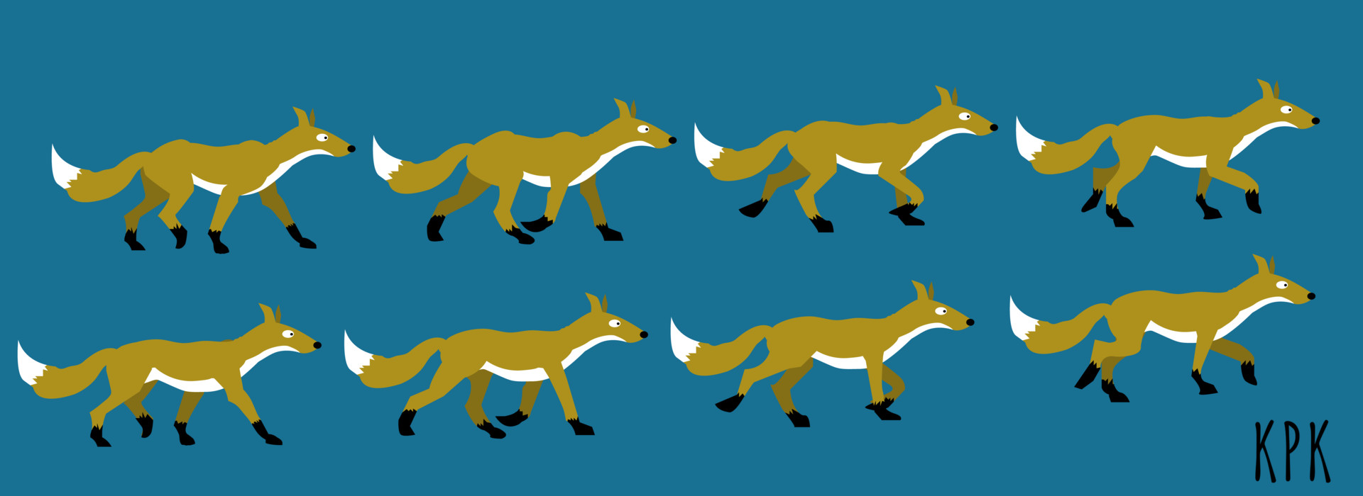 fox walk cycle