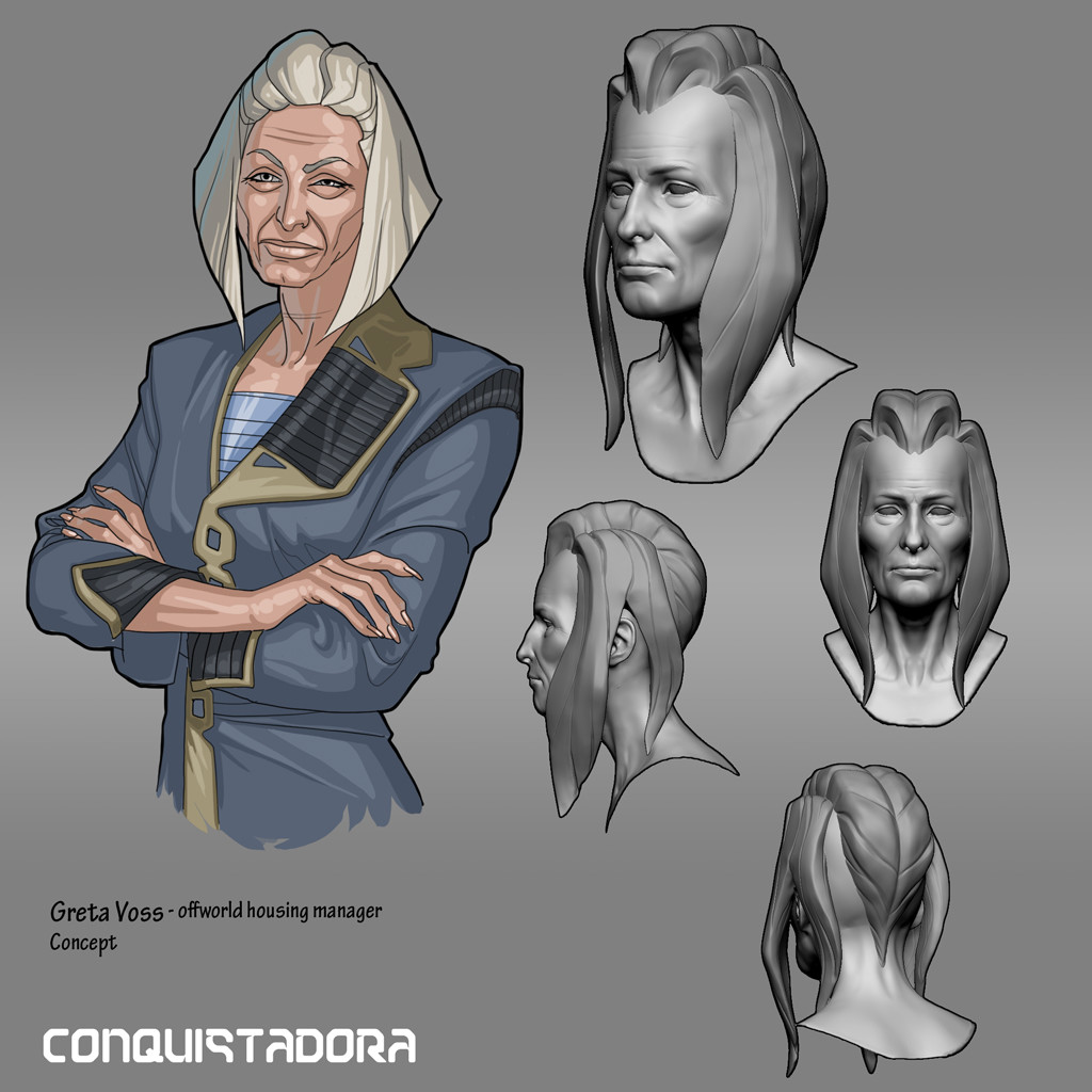 ArtStation - NPC concept for scifi game Conquistadora.