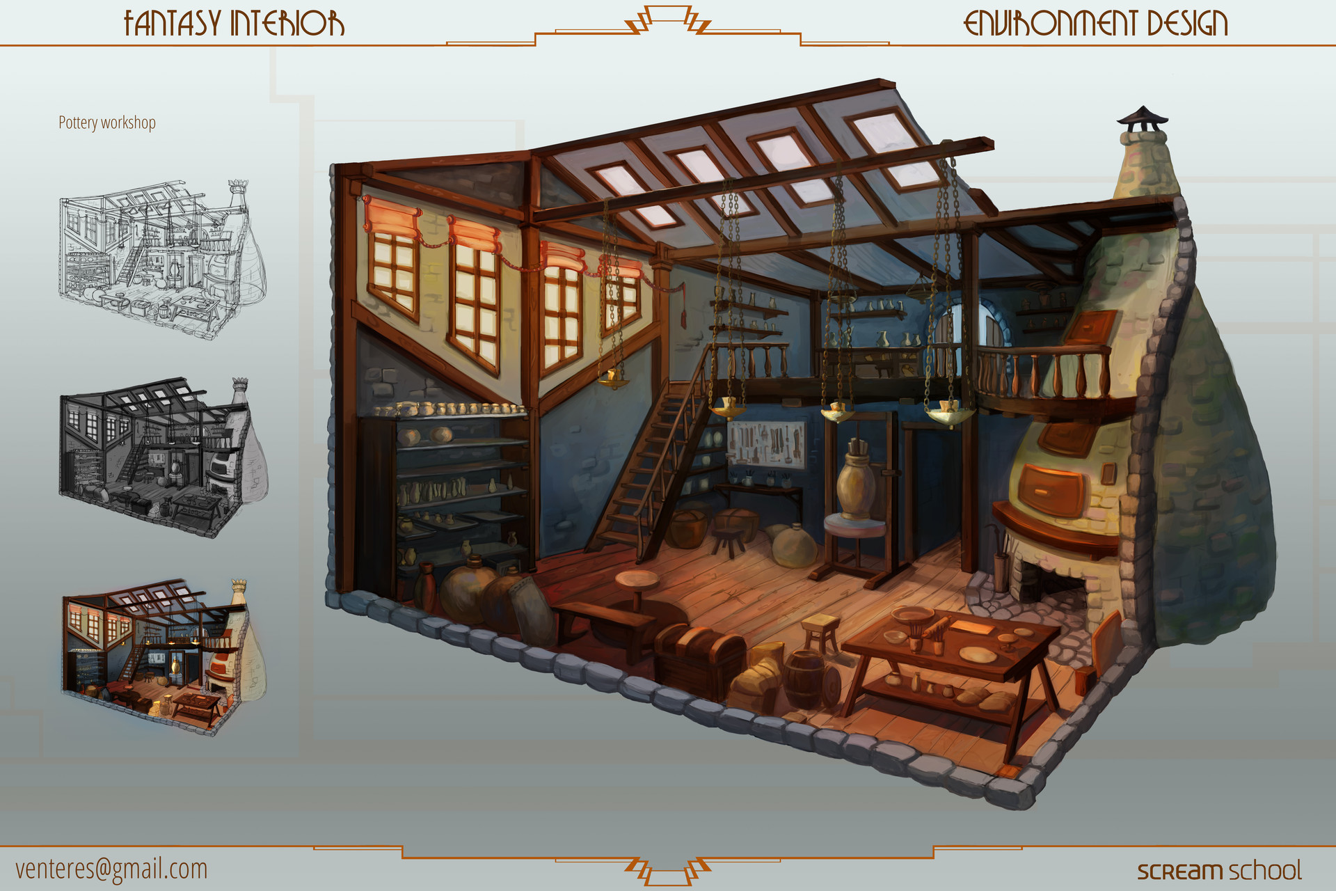 ArtStation - Fantasy iterior - Pottery workshop