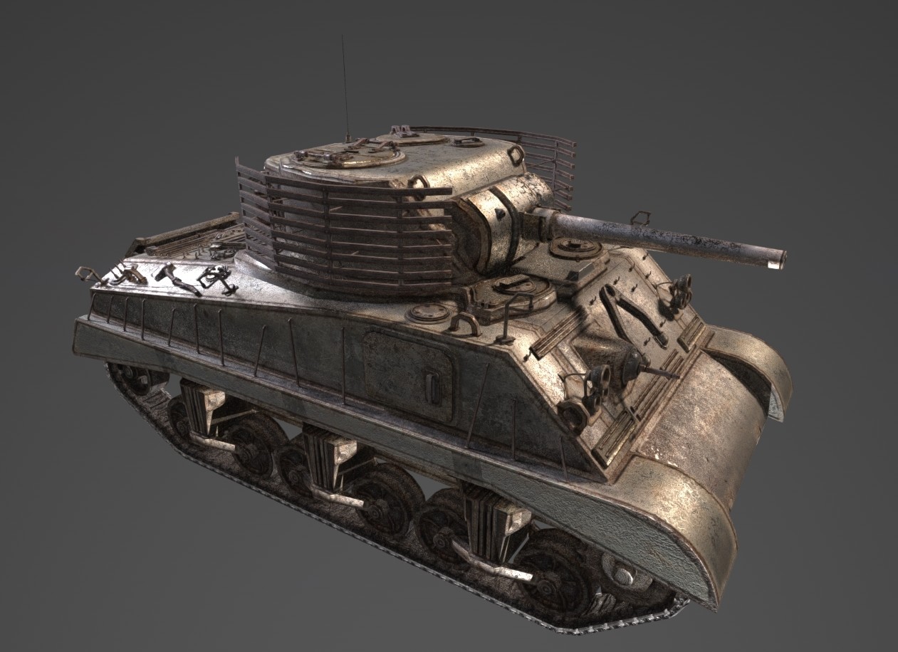 ArtStation - Sherman Tank Game Asset