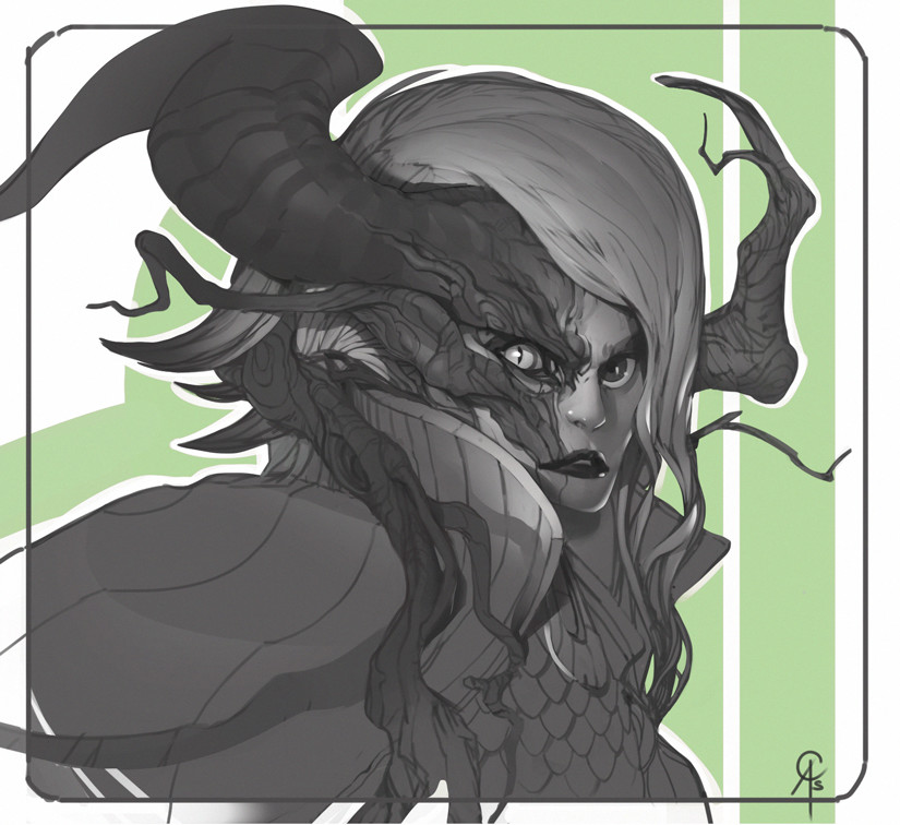 ArtStation - Dryad headshot sketch
