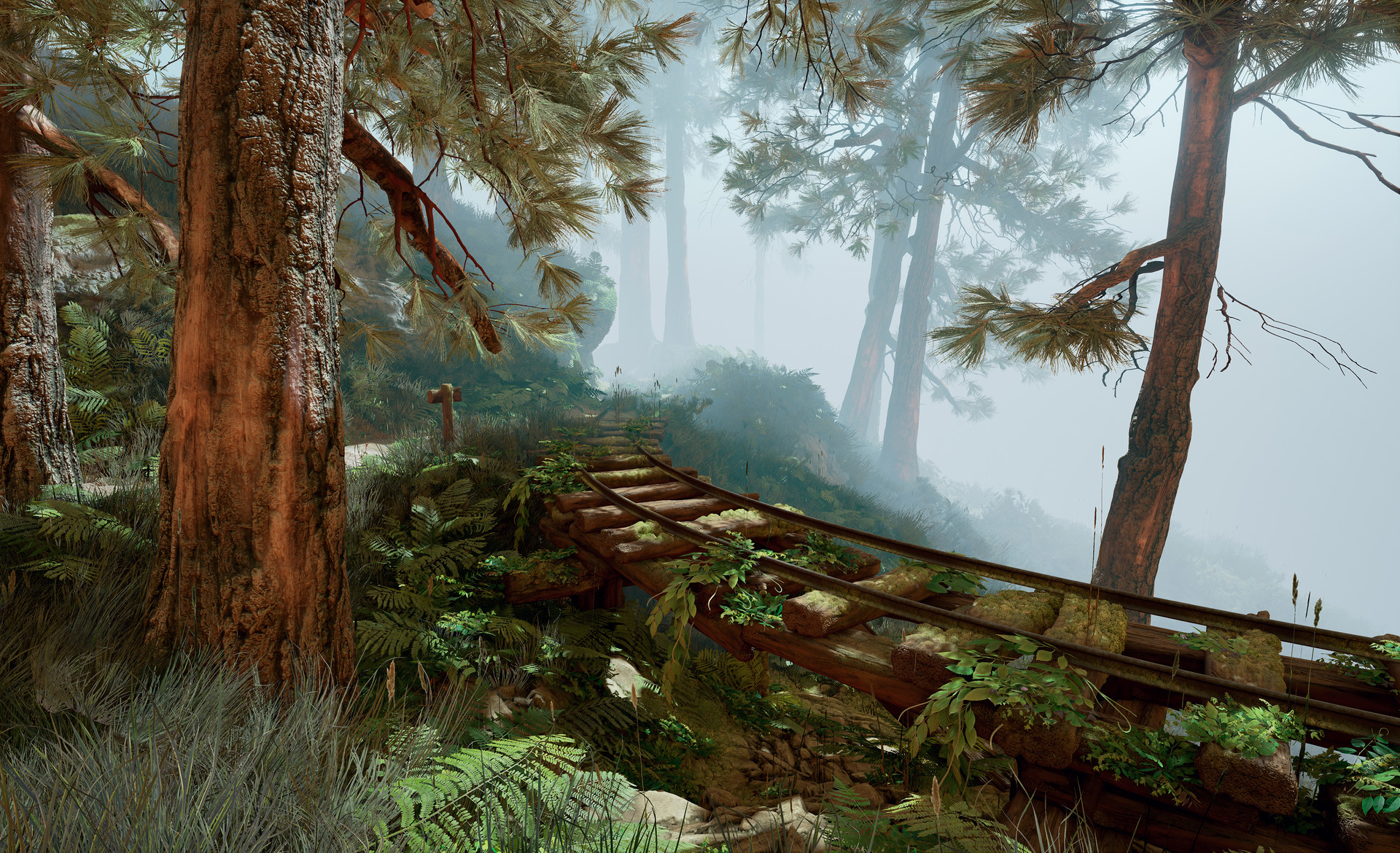 ArtStation - Forgotten woodland train track