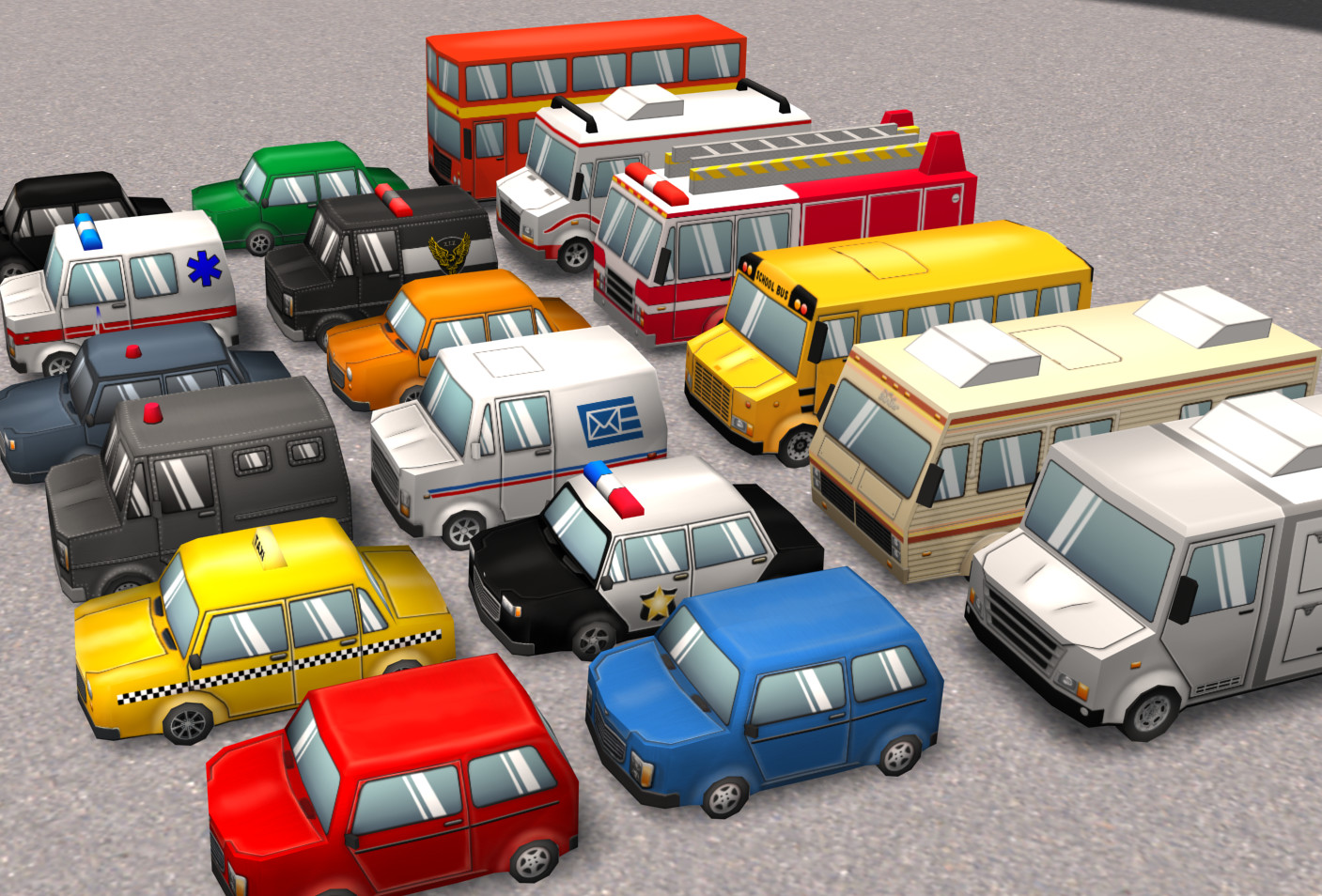 ArtStation - Low-poly Cartoon Cars