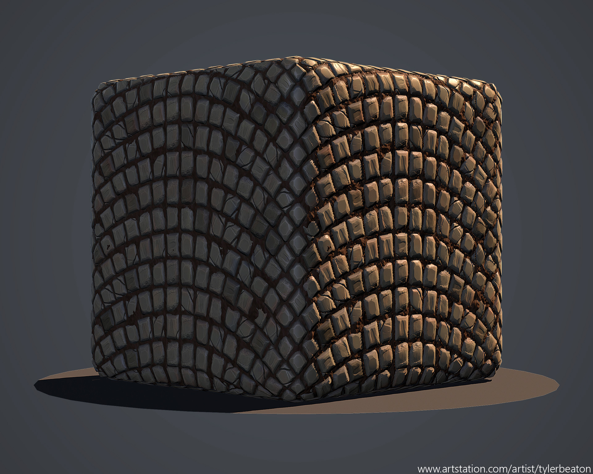 ArtStation - Cobblestone Fan Pattern - project template included!