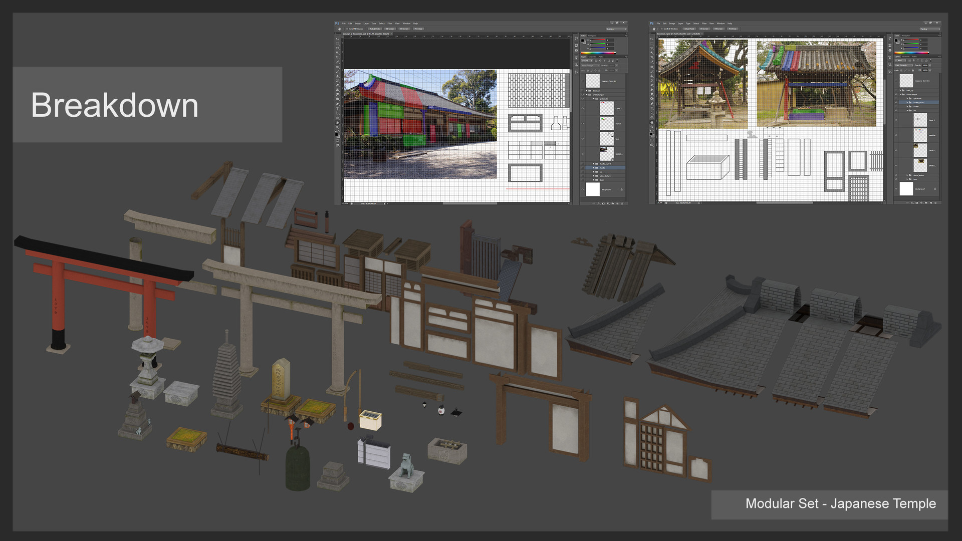 IsokuArt - Modular Japanese Temple (low poly)