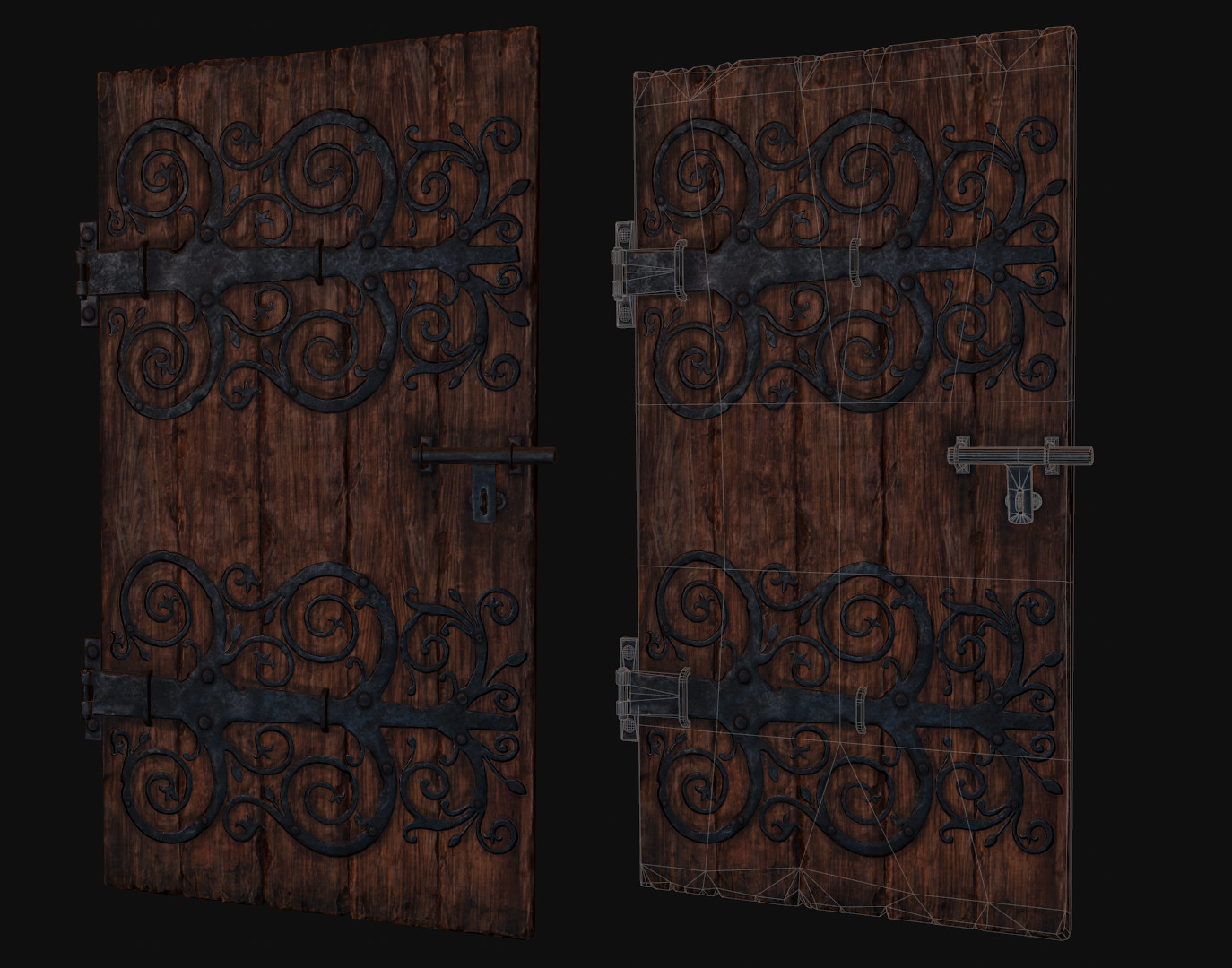ArtStation - Vintage wooden door
