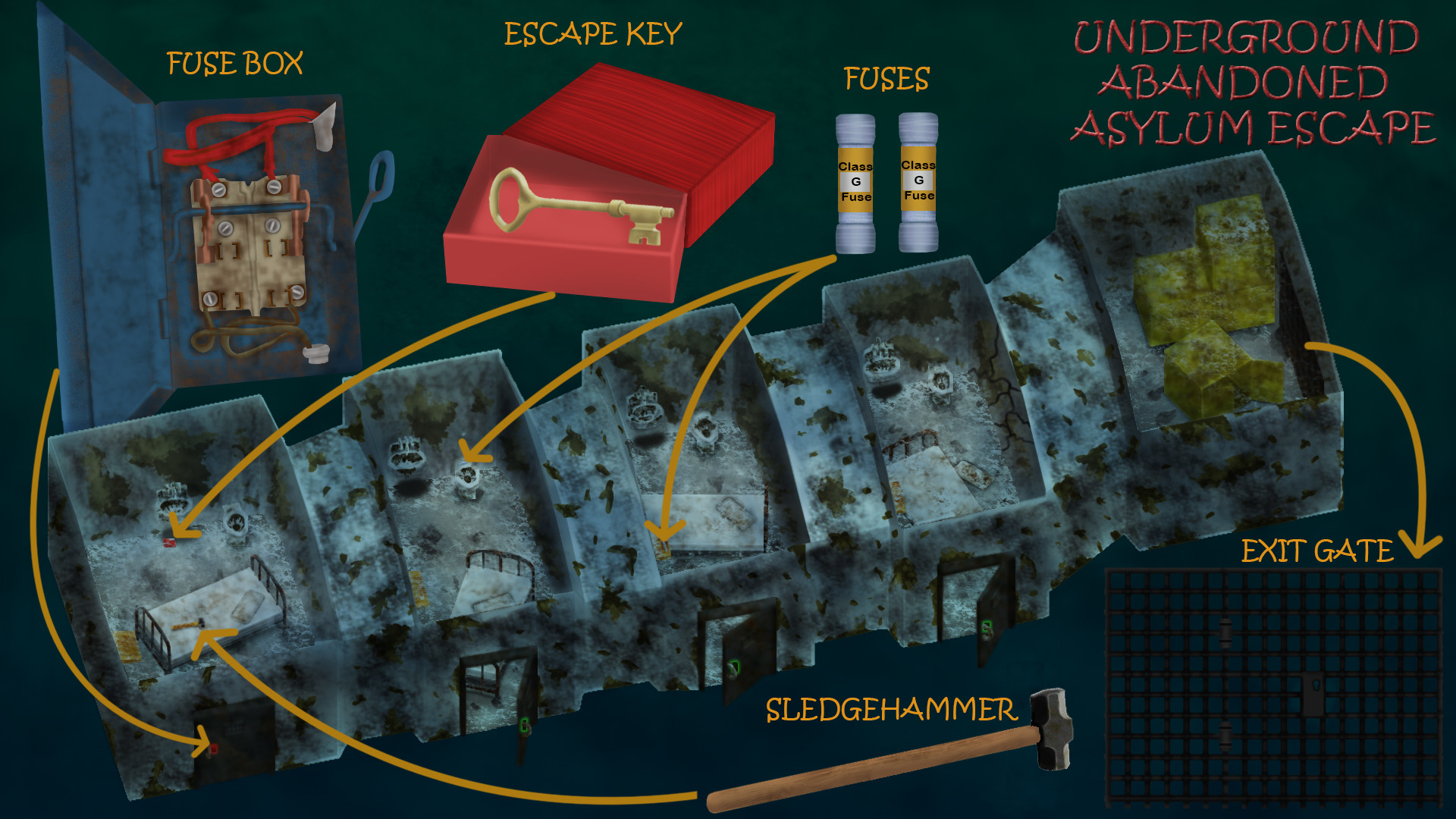 ArtStation - Underground Abandoned Asylum Escape