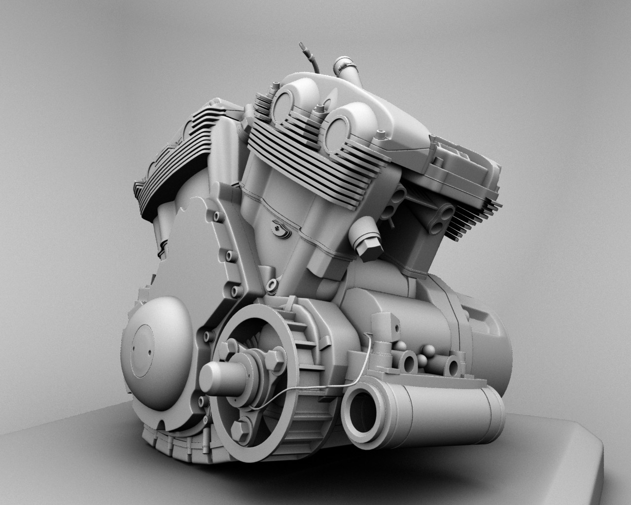 ArtStation - 2012-harley-davidson`s engine