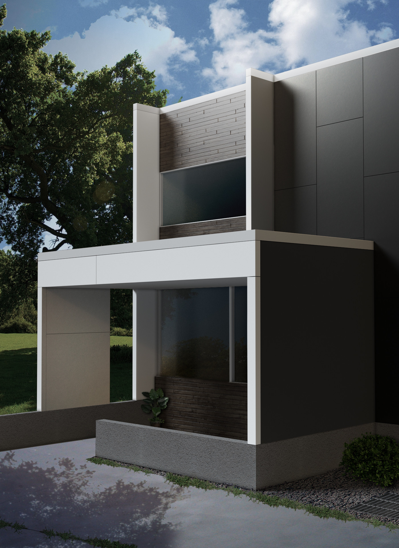 ArtStation - Modern home, realistic exterior lighting
