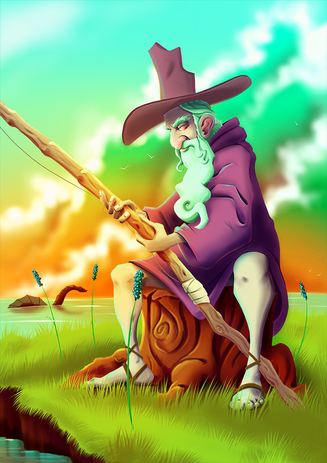 ArtStation - Old Wizard Fishing