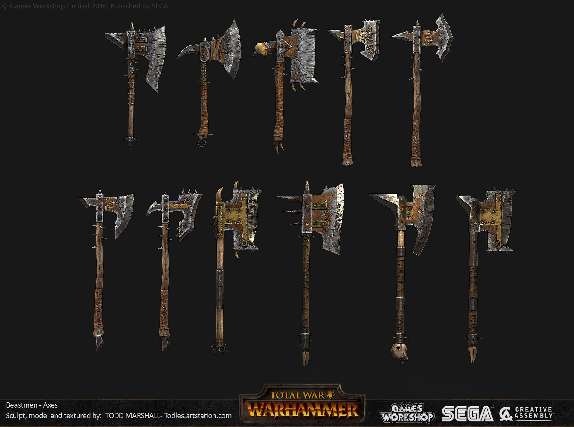 ArtStation - beastmen axes, Todd Marshall
