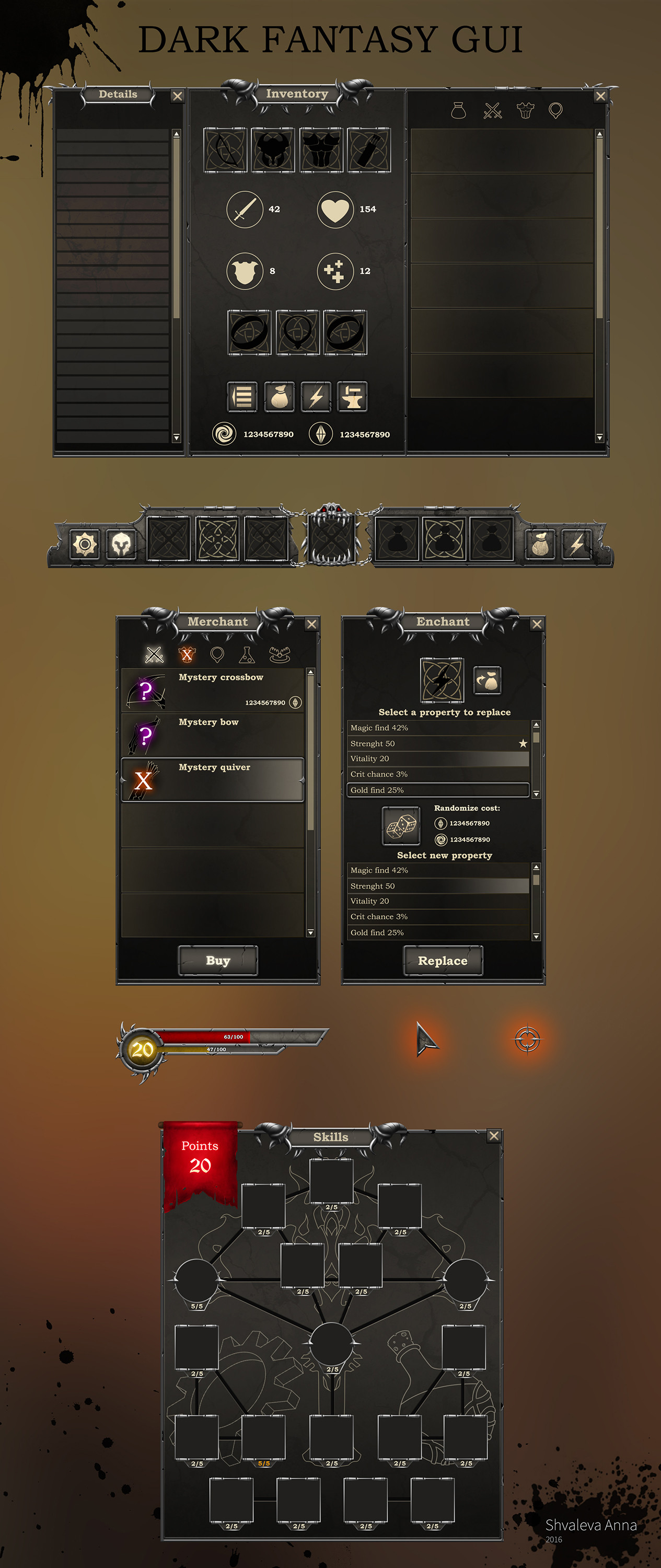 ArtStation - Dark fantasy GUI