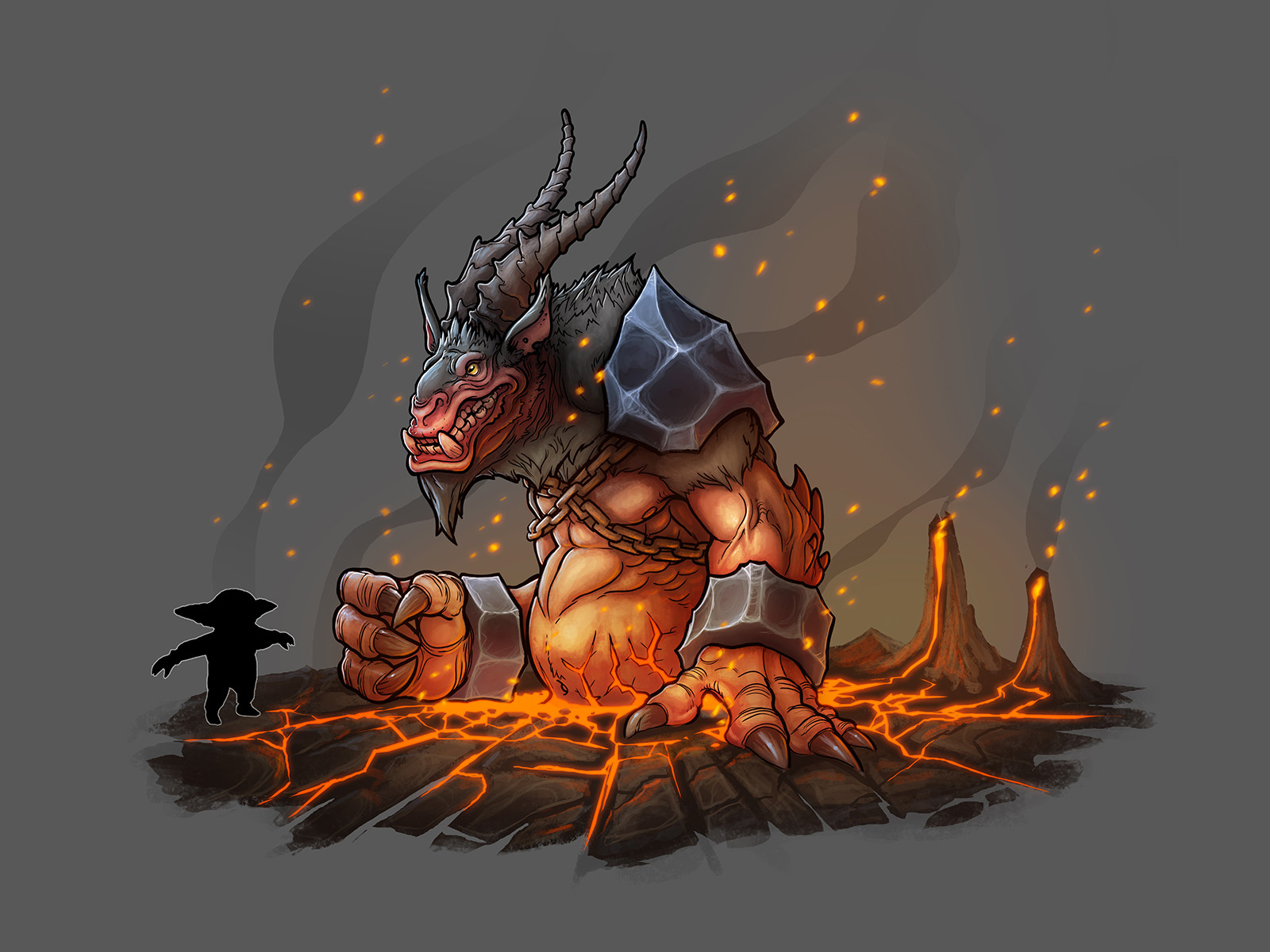 ArtStation - Hero Bound Fire boss enemy