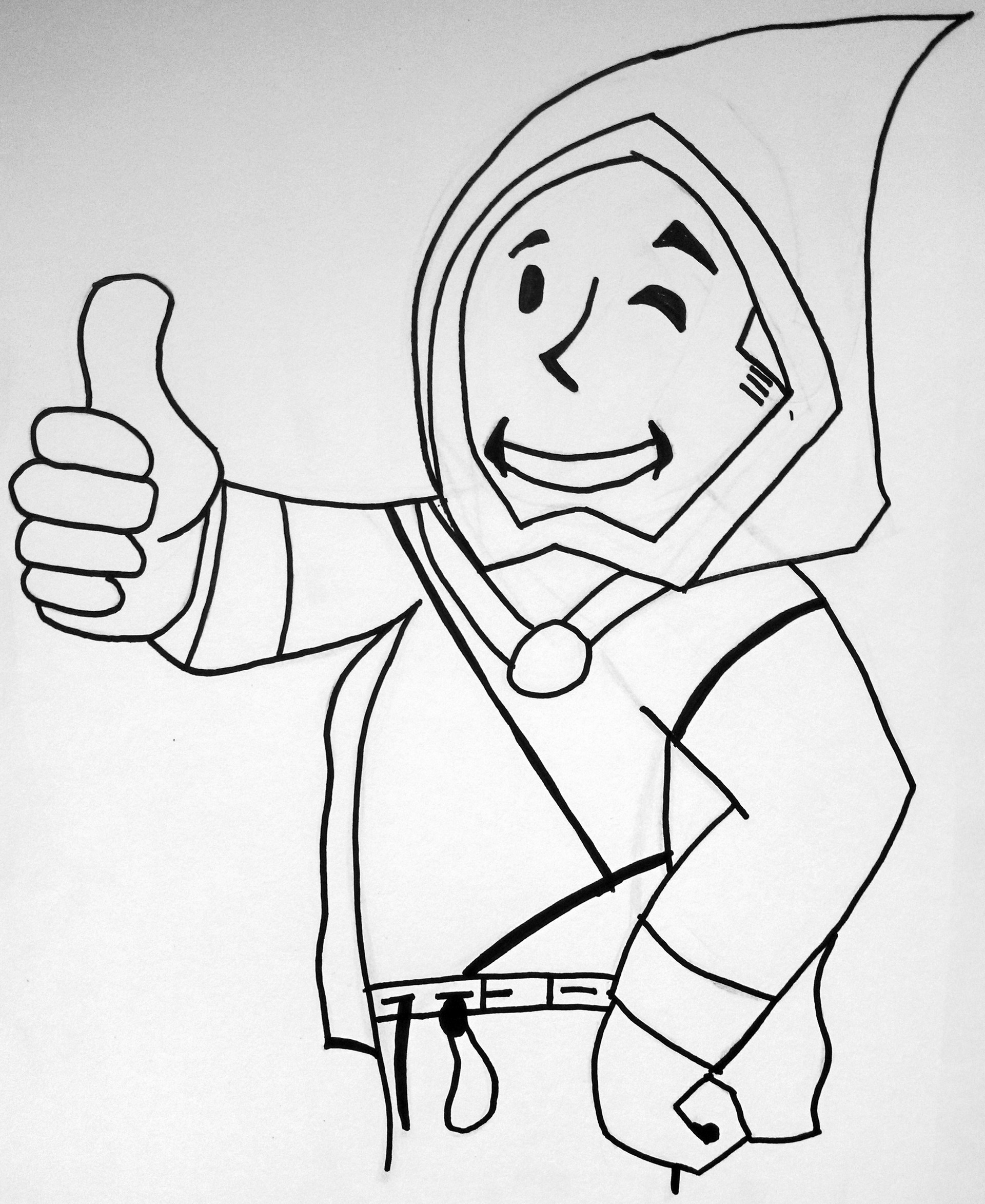 how to draw vault boy step by step easy