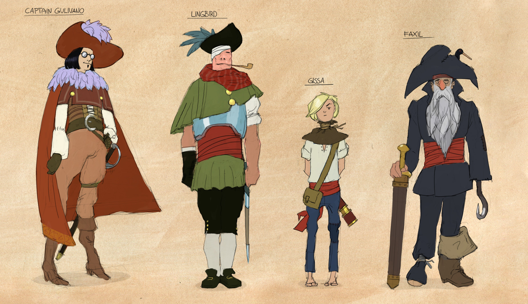 ArtStation - Pirates - Character sheets
