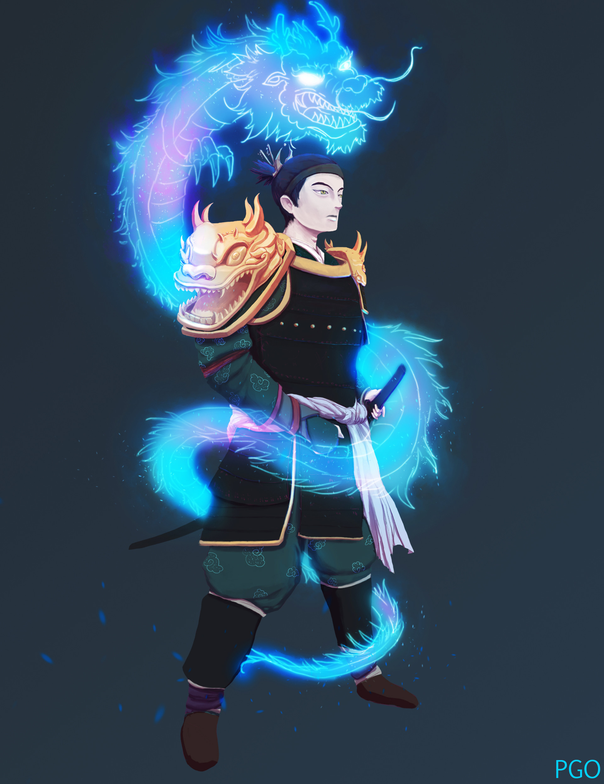 ArtStation - Samurai and Dragon Spirit