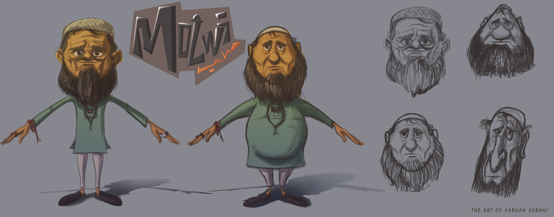 ArtStation - Charachter exploration "Molwi sahab"