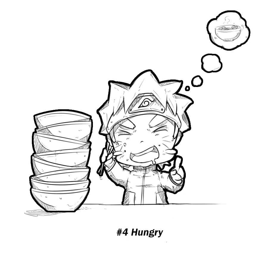 Naruto Eating Ramen Coloring Pages