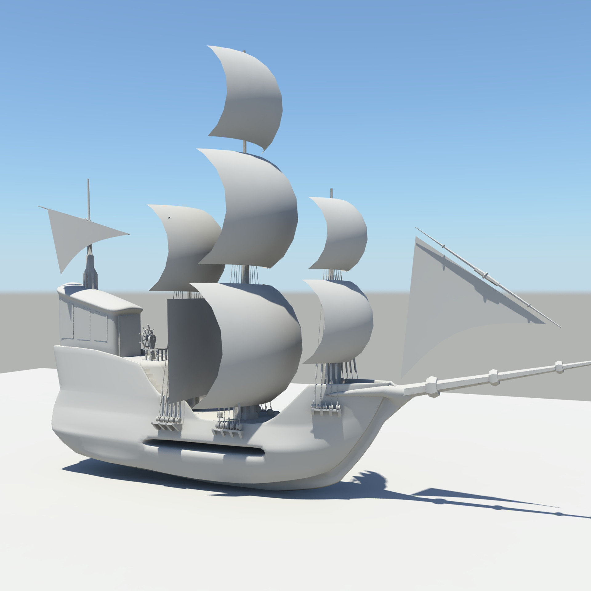 Aravind Madhu - pirate ship 3d modeling finished