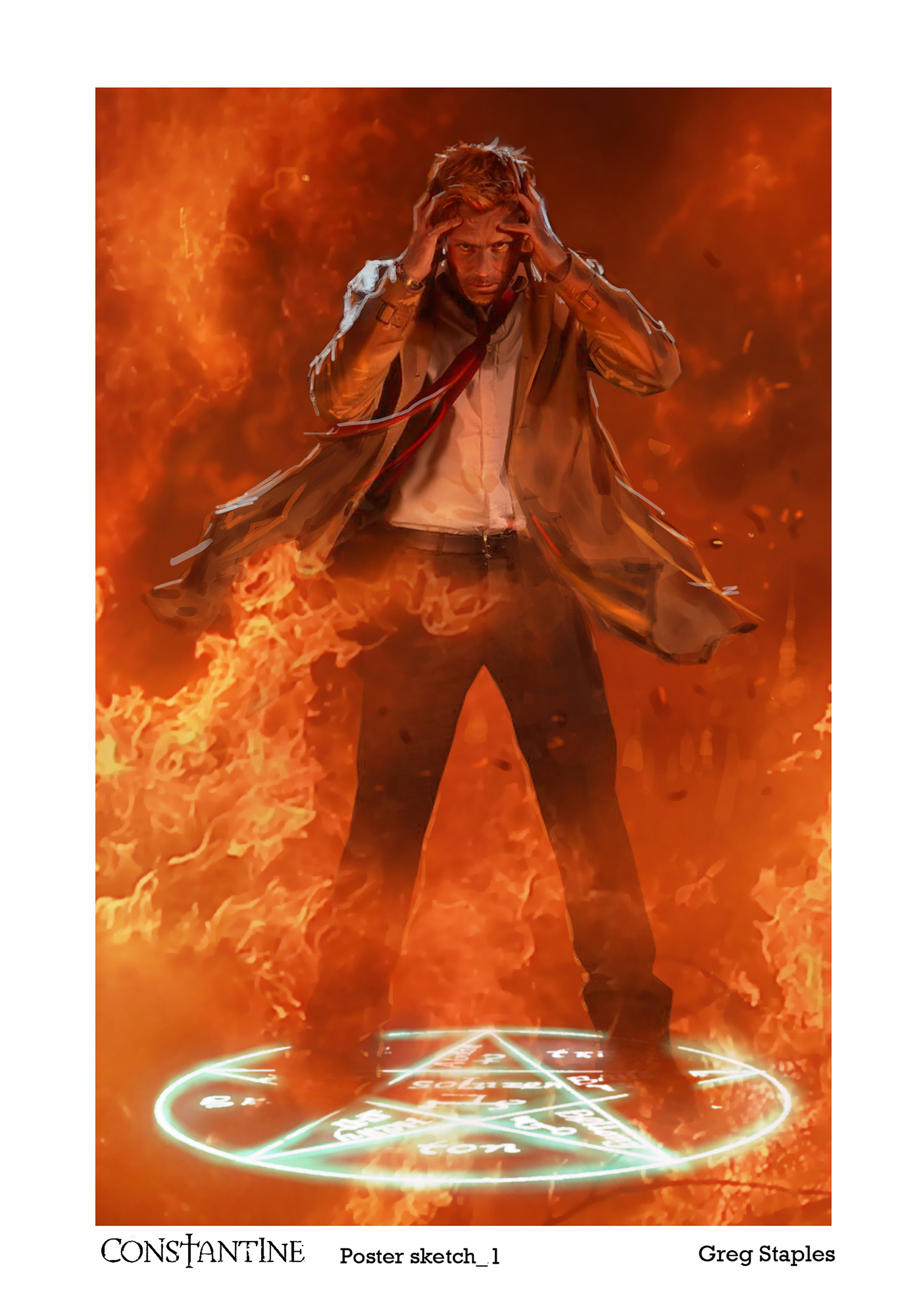 ArtStation - Constantine one sheet sketch concepts