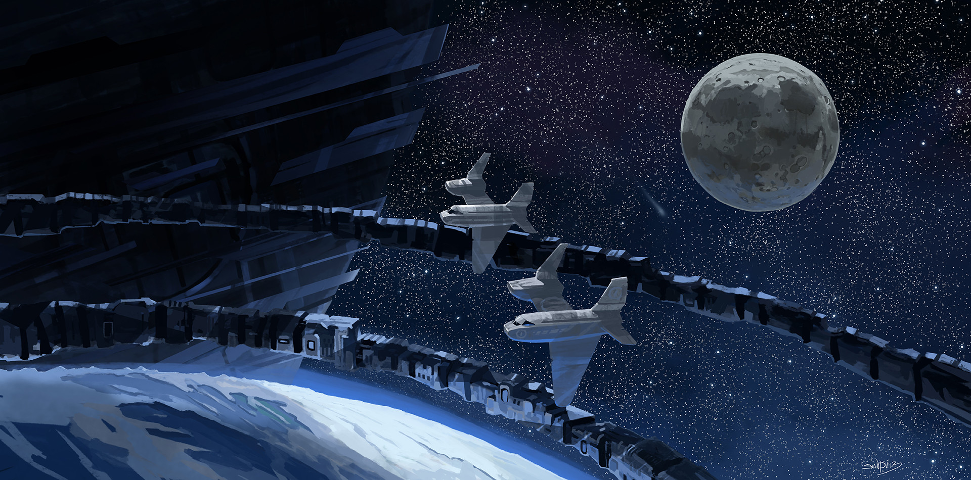 ArtStation - The bridge. series. Bridge in space