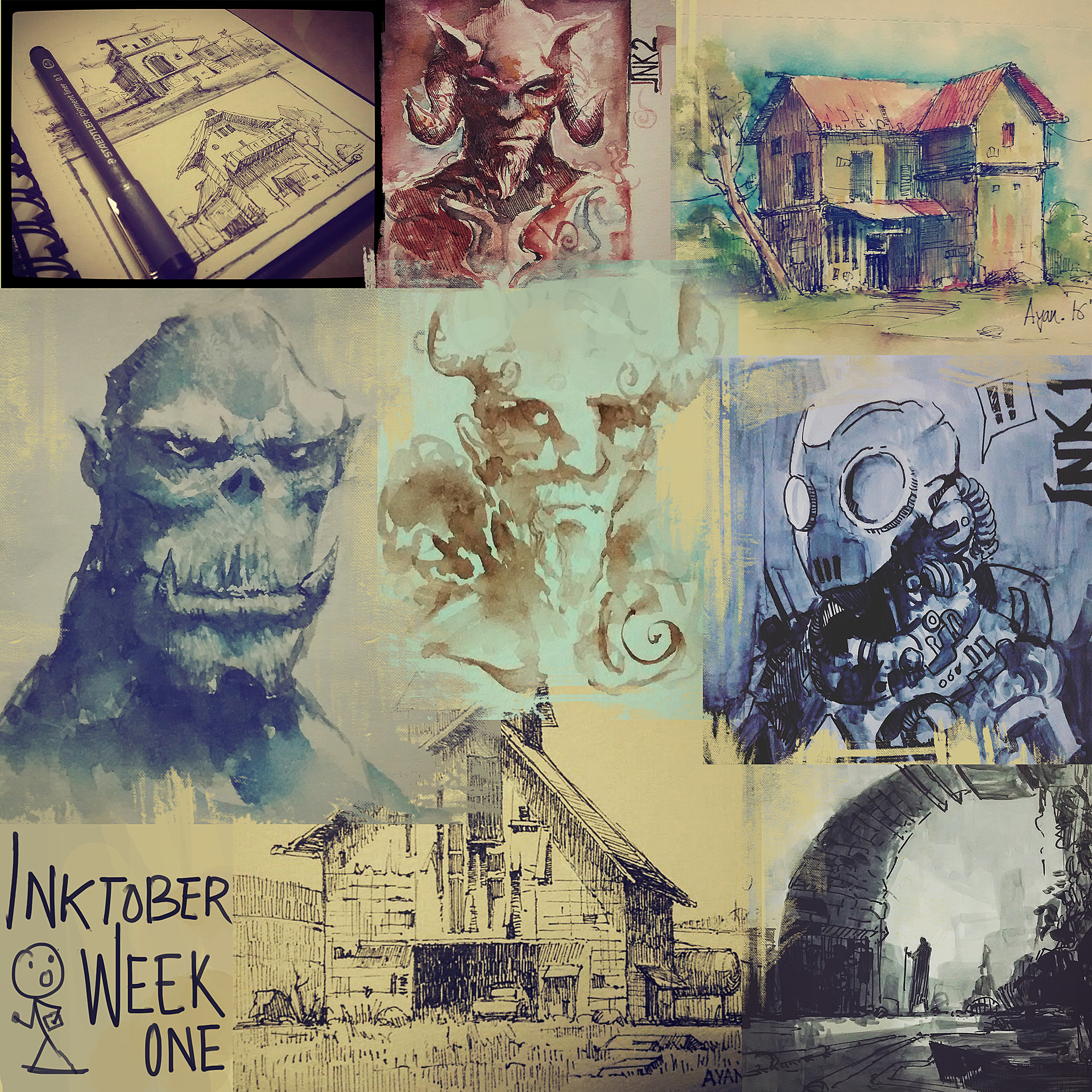 ArtStation - Inktober week one!