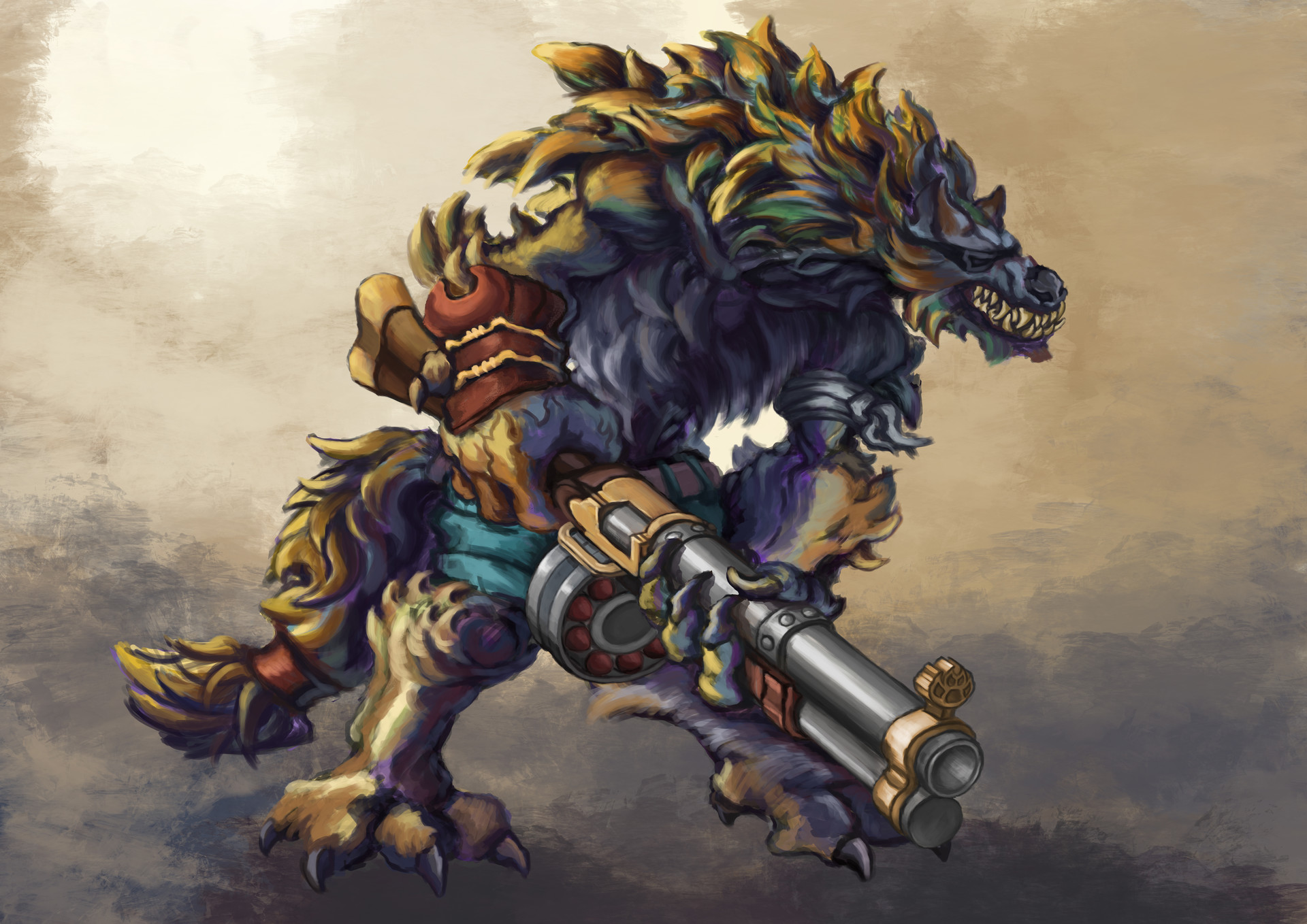 ArtStation - Wolf with a gun