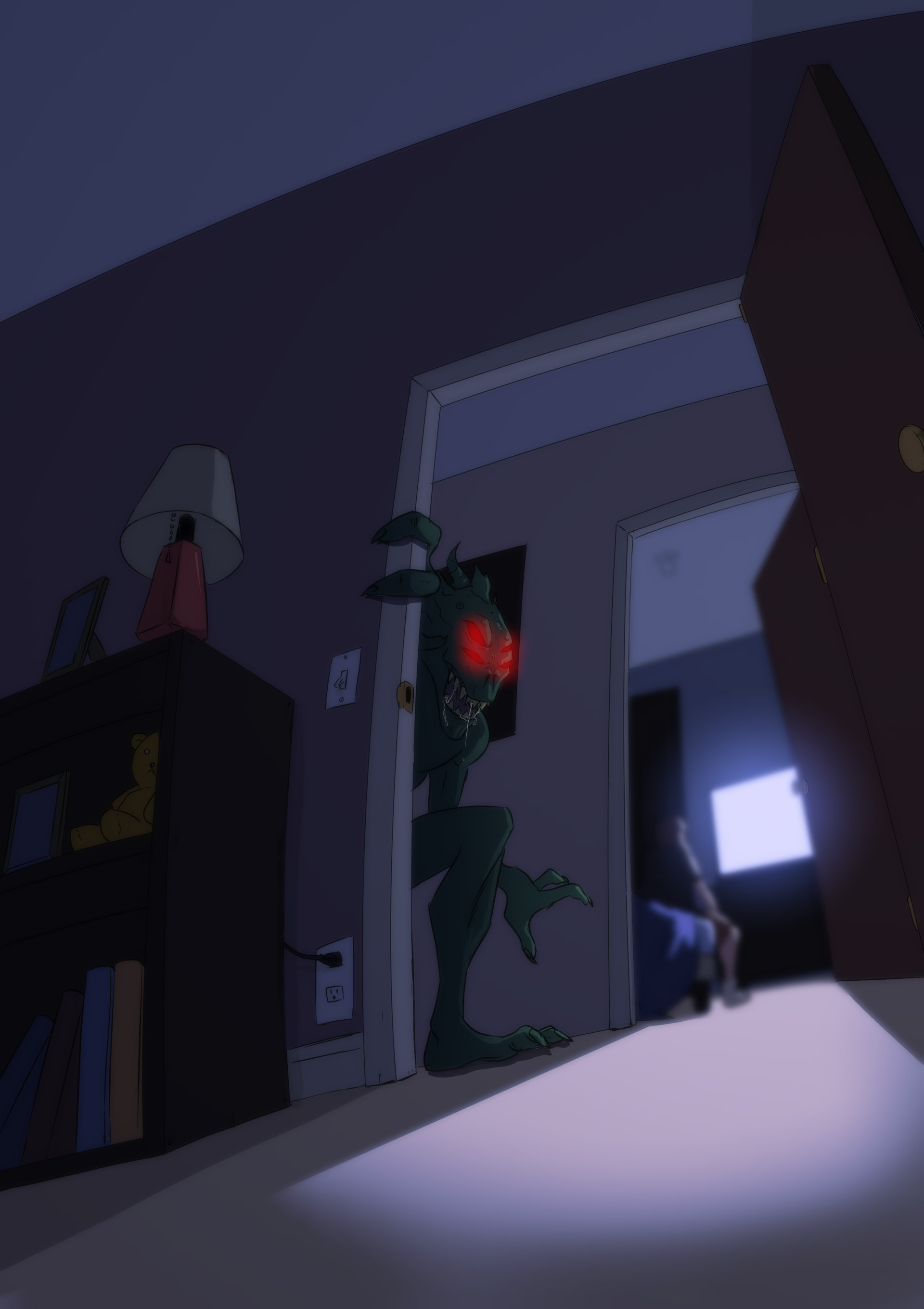 ArtStation - Monster in the hallway