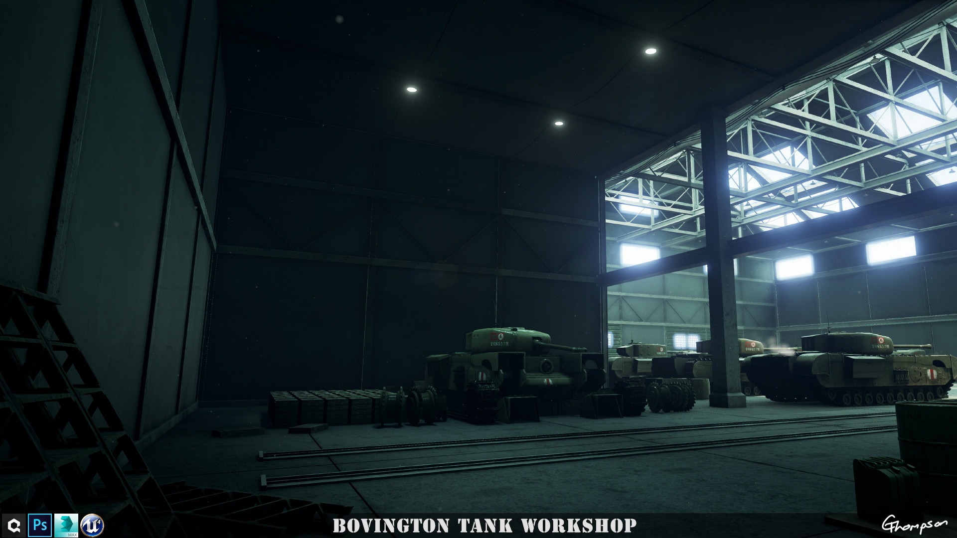 ArtStation - Uni Project - Bovington Tank Workshop