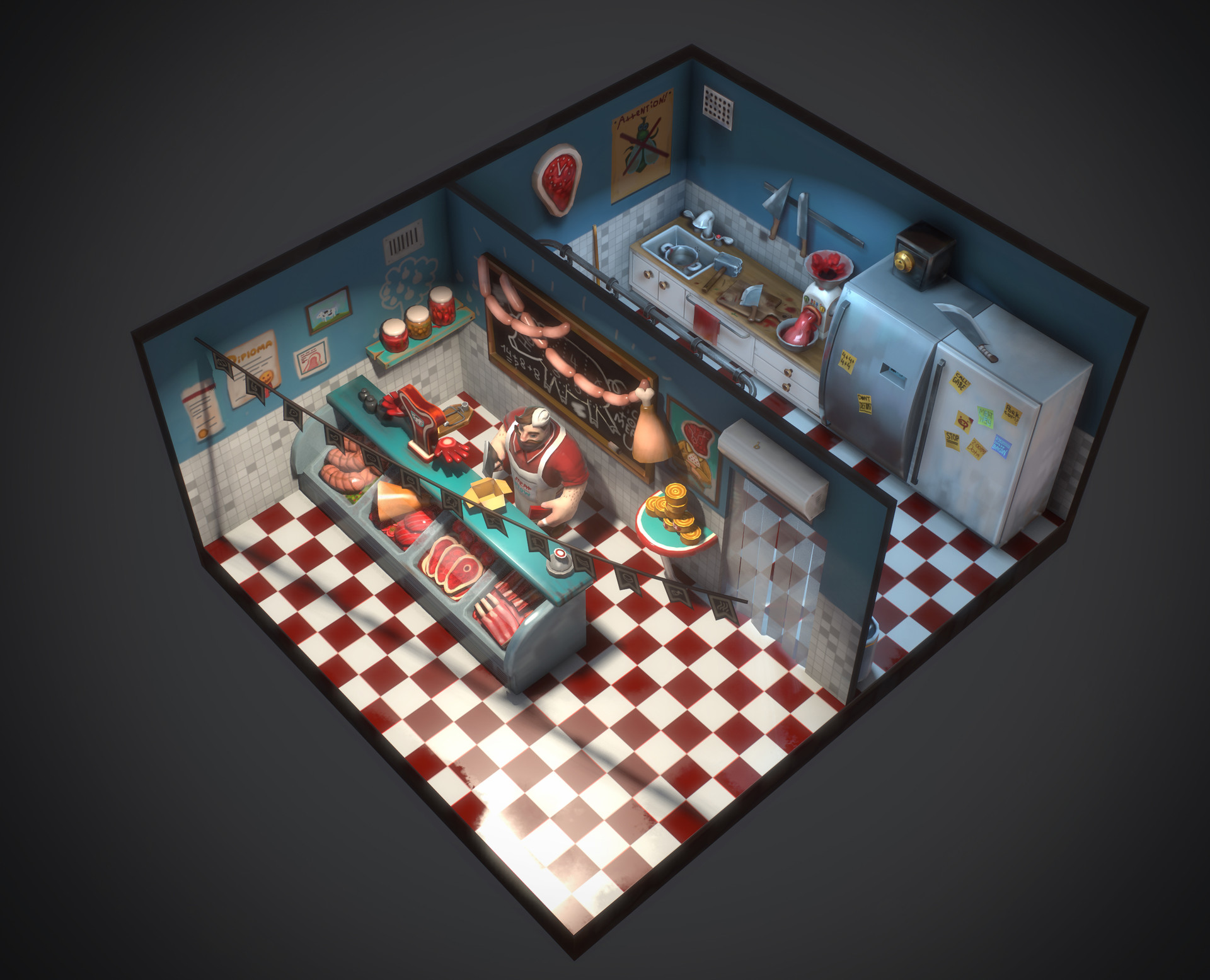 ArtStation - Meatshop day