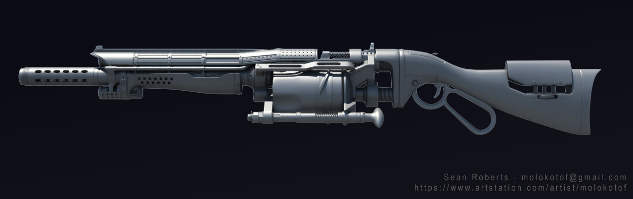 Sean Roberts - High Poly - Big Bore Revolving Lever Action Shotgun