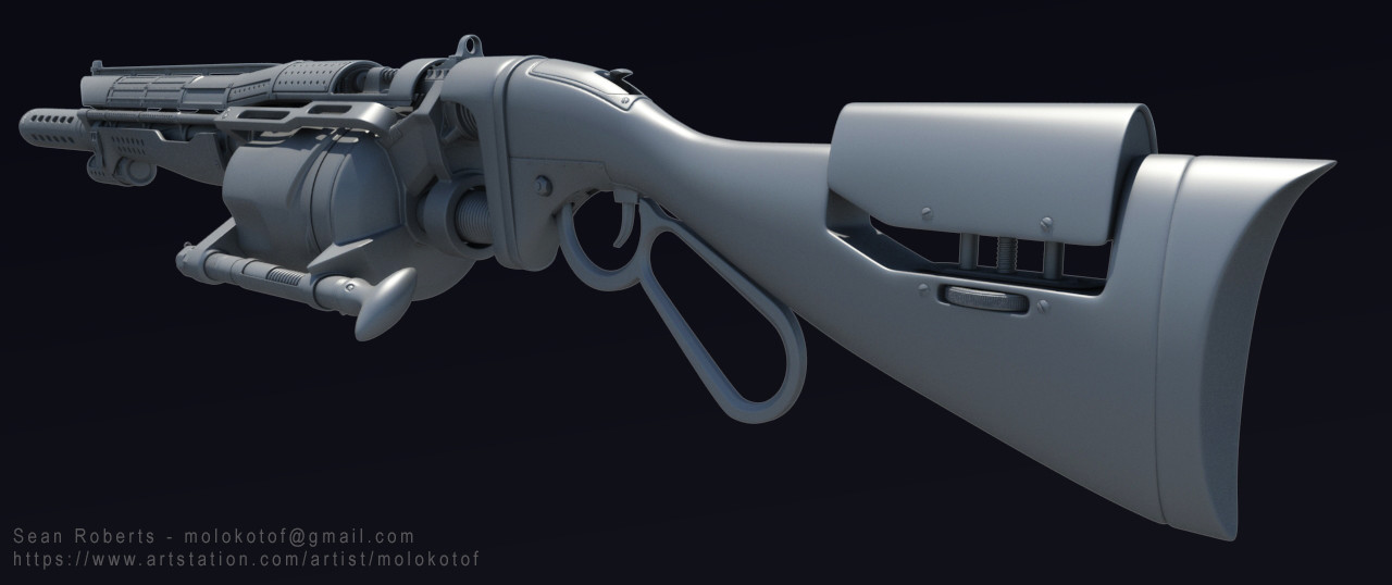 Sean Roberts - High Poly - Big Bore Revolving Lever Action Shotgun