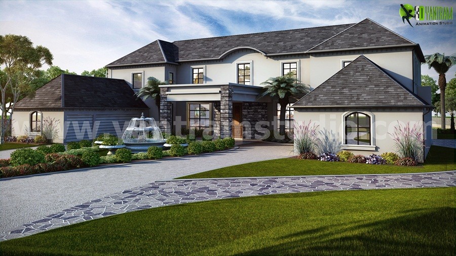 Yantram Architectural Design Studio - Stylish 3D Single House Exterior ...