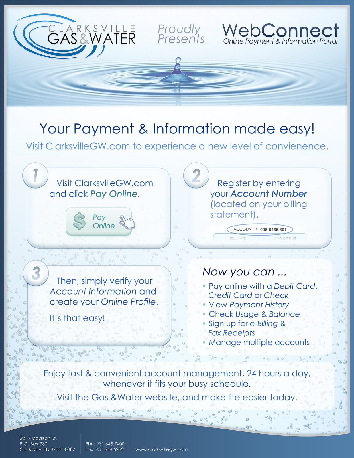 Dustin Halstead - Clarksville Gas & Water (Flyers)