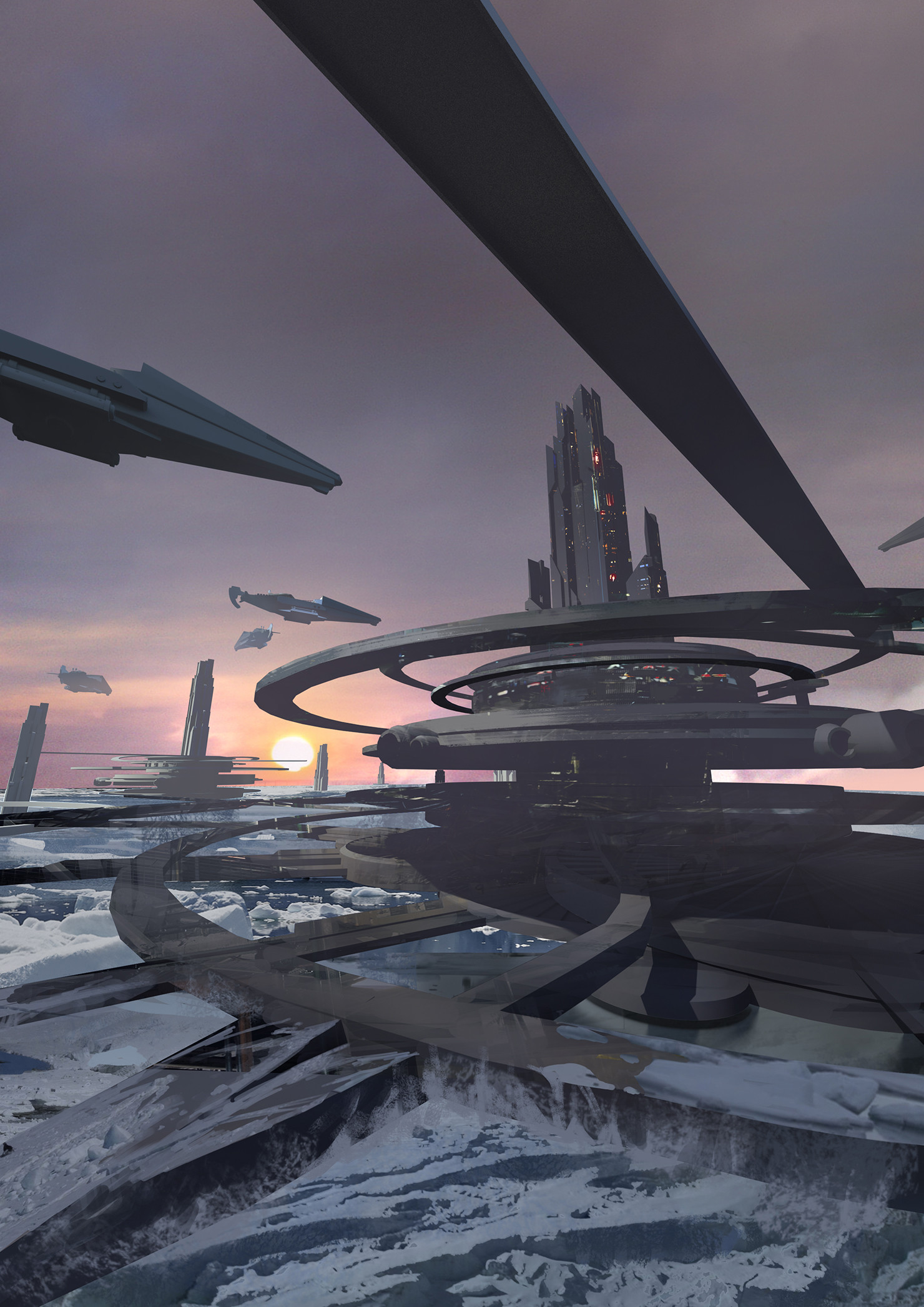 Junling Wang - Science fiction scene in the snow