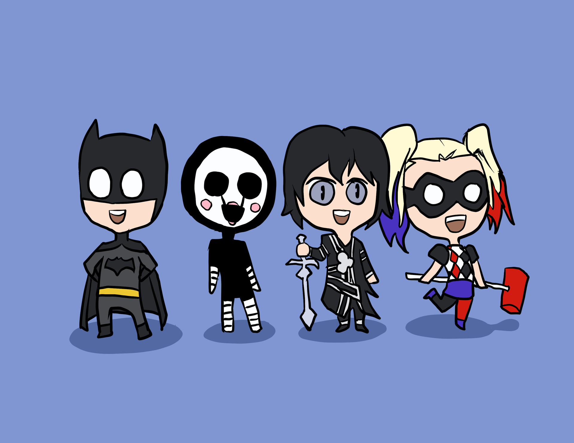 how to draw chibi halloween characters