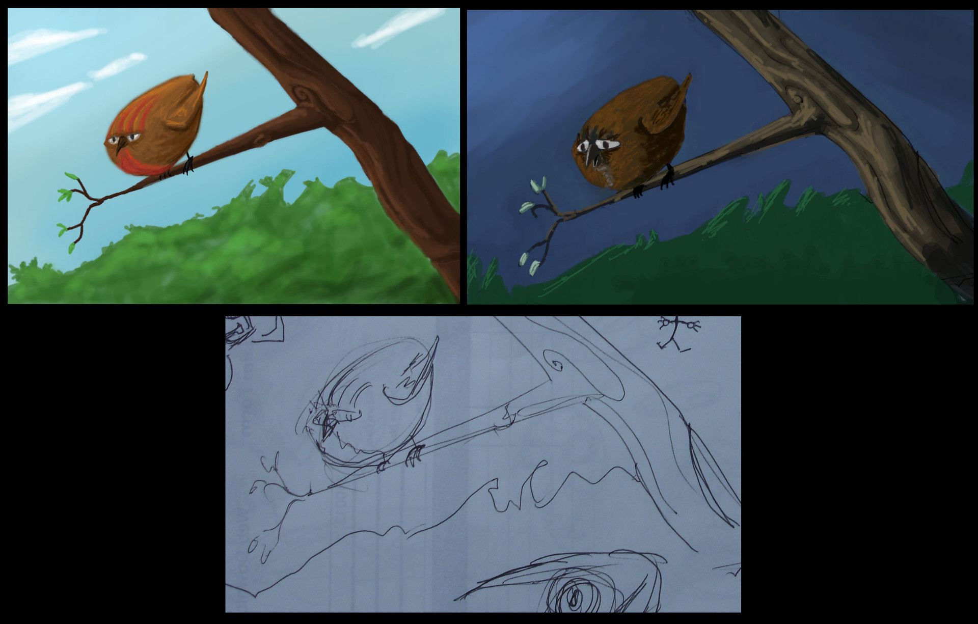 ArtStation - TWIN V TWIN Bird on a Branch