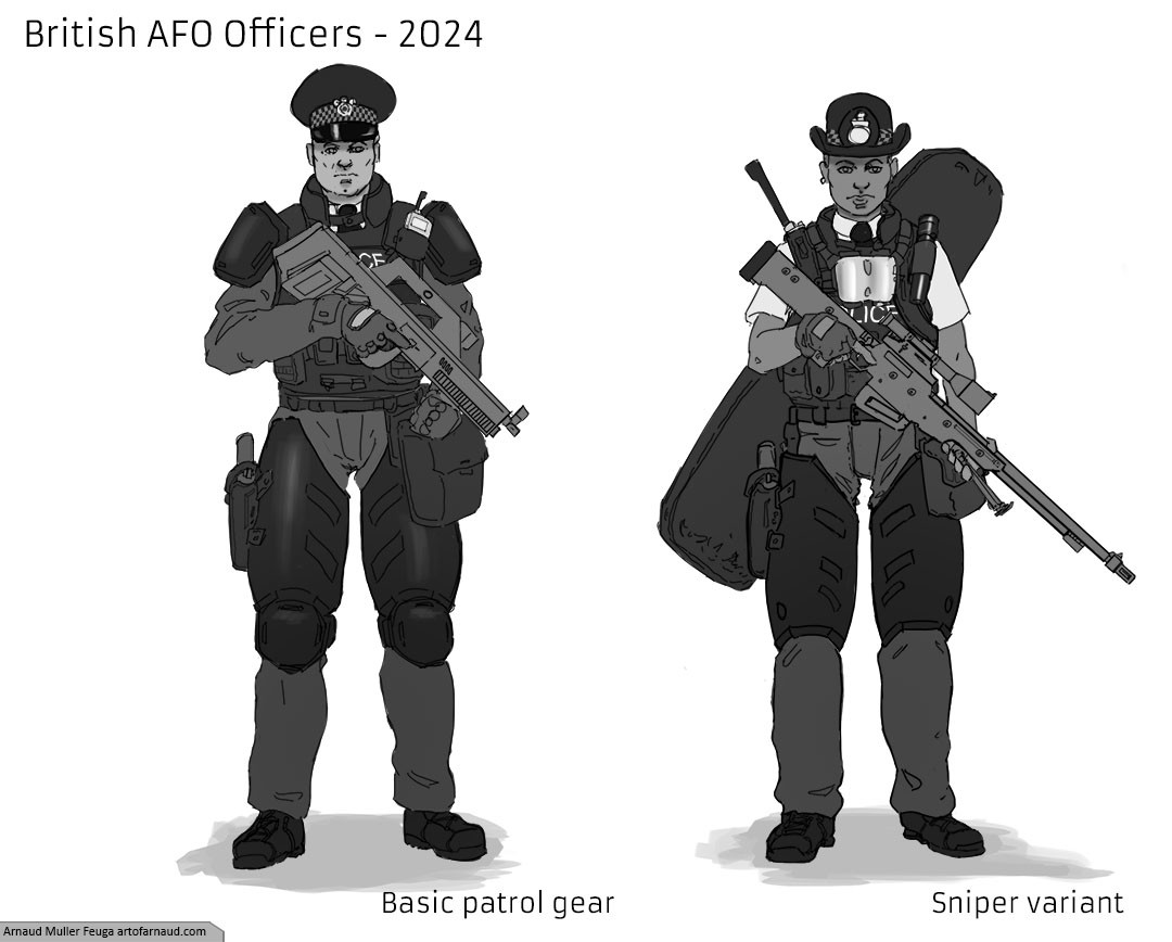 Arnaud Muller Feuga - British AFO Officers - concepts sketchs