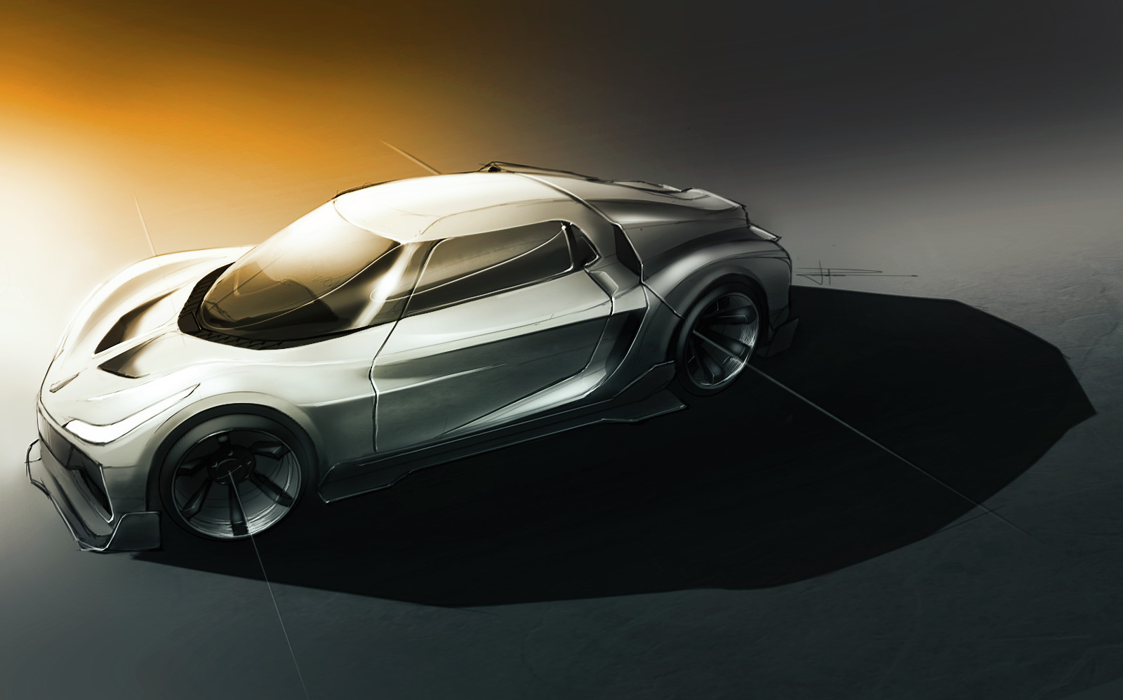 ArtStation - Supercar sketch and render