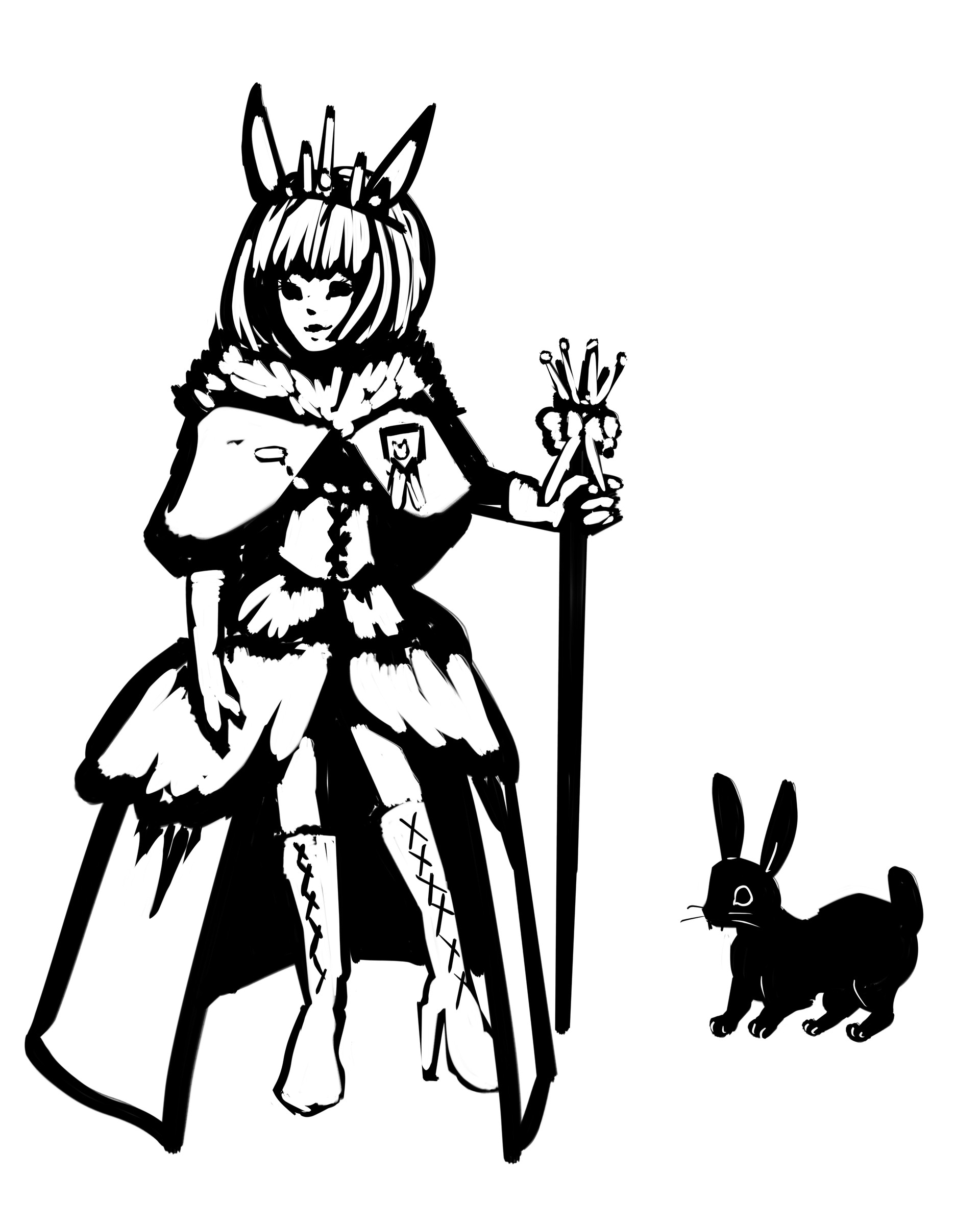 how to draw a vampire rabbit