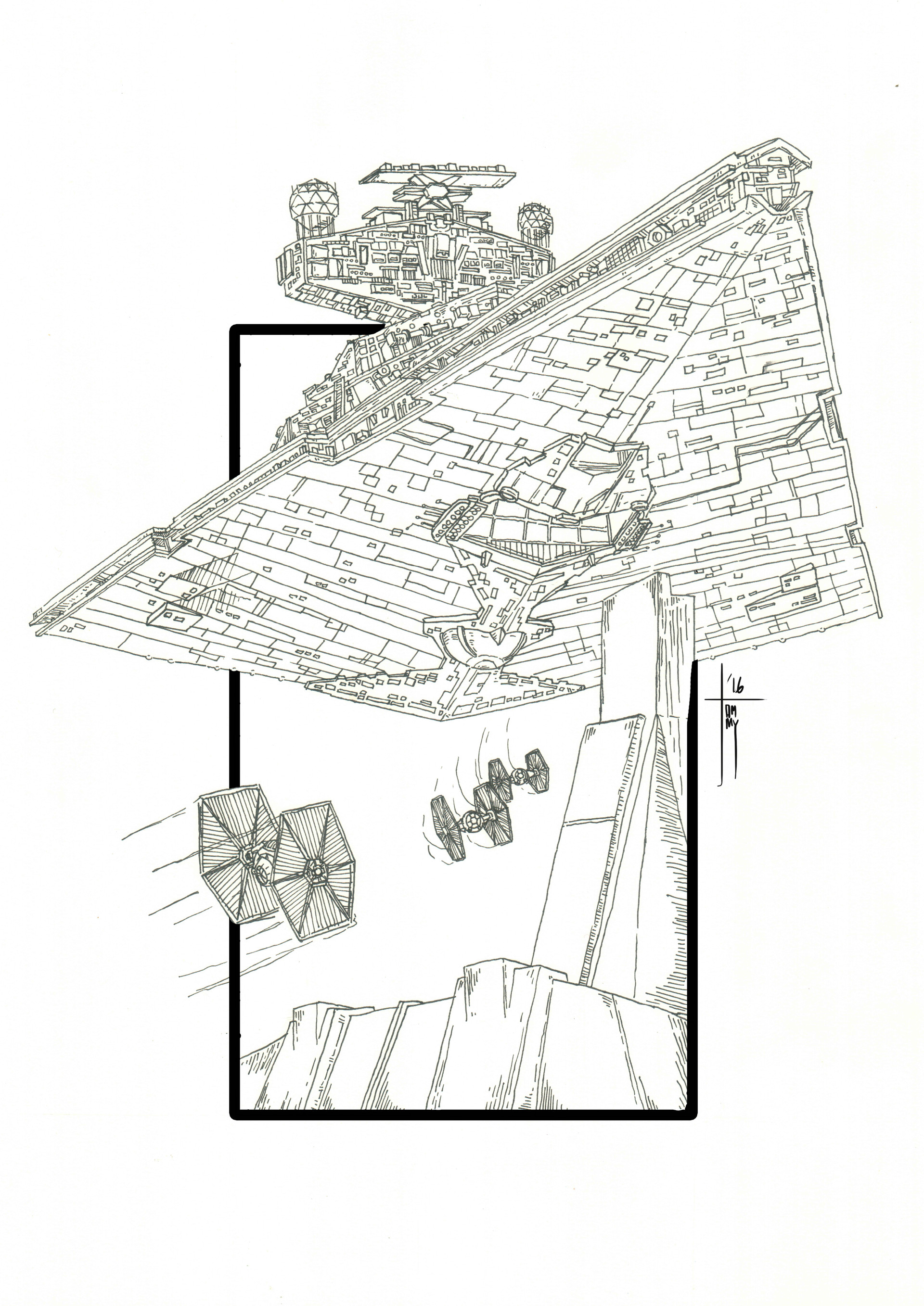 star wars star destroyer drawing