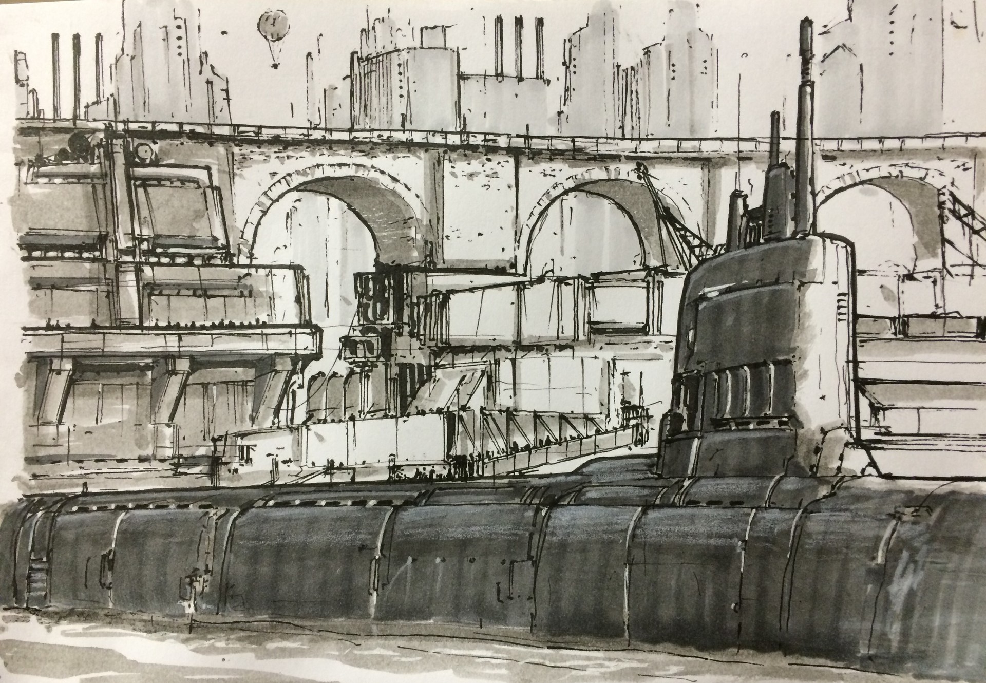 ArtStation - Submarine at Port