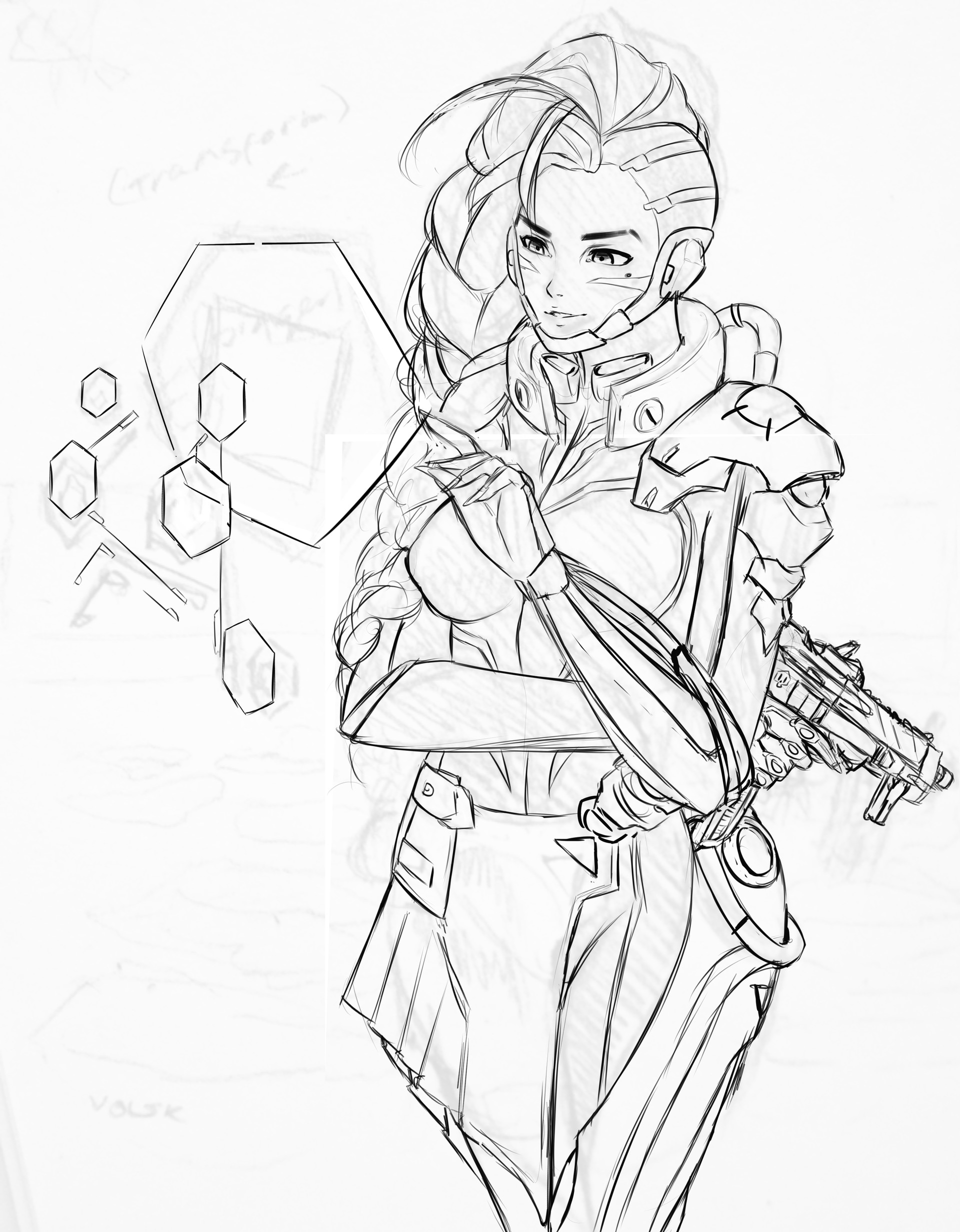 how to draw overwatch sombra