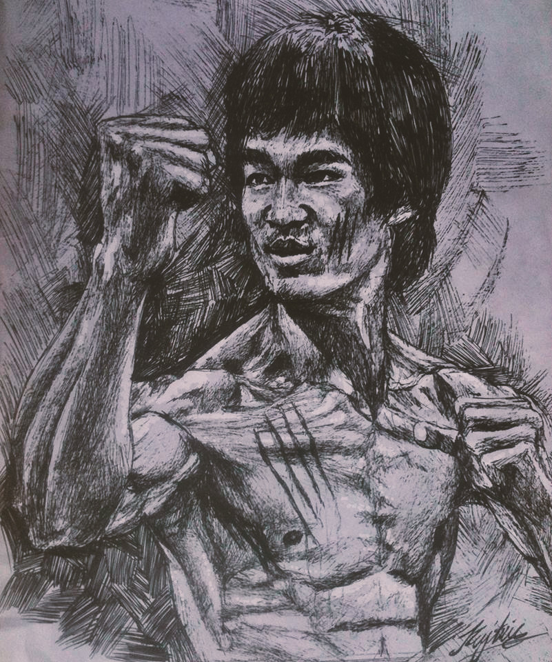 ArtStation - (Bruce lee) graphic pencil portrait