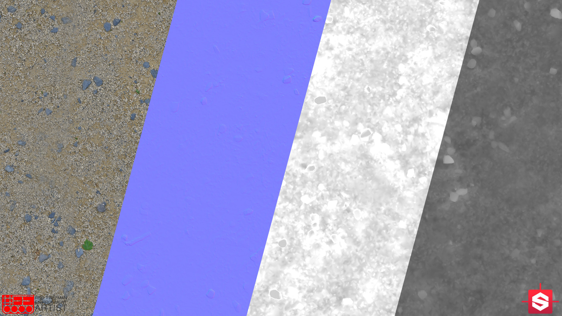 Red Freeman - 4K Tiling Photogrammetry Material: Gravel and Stones